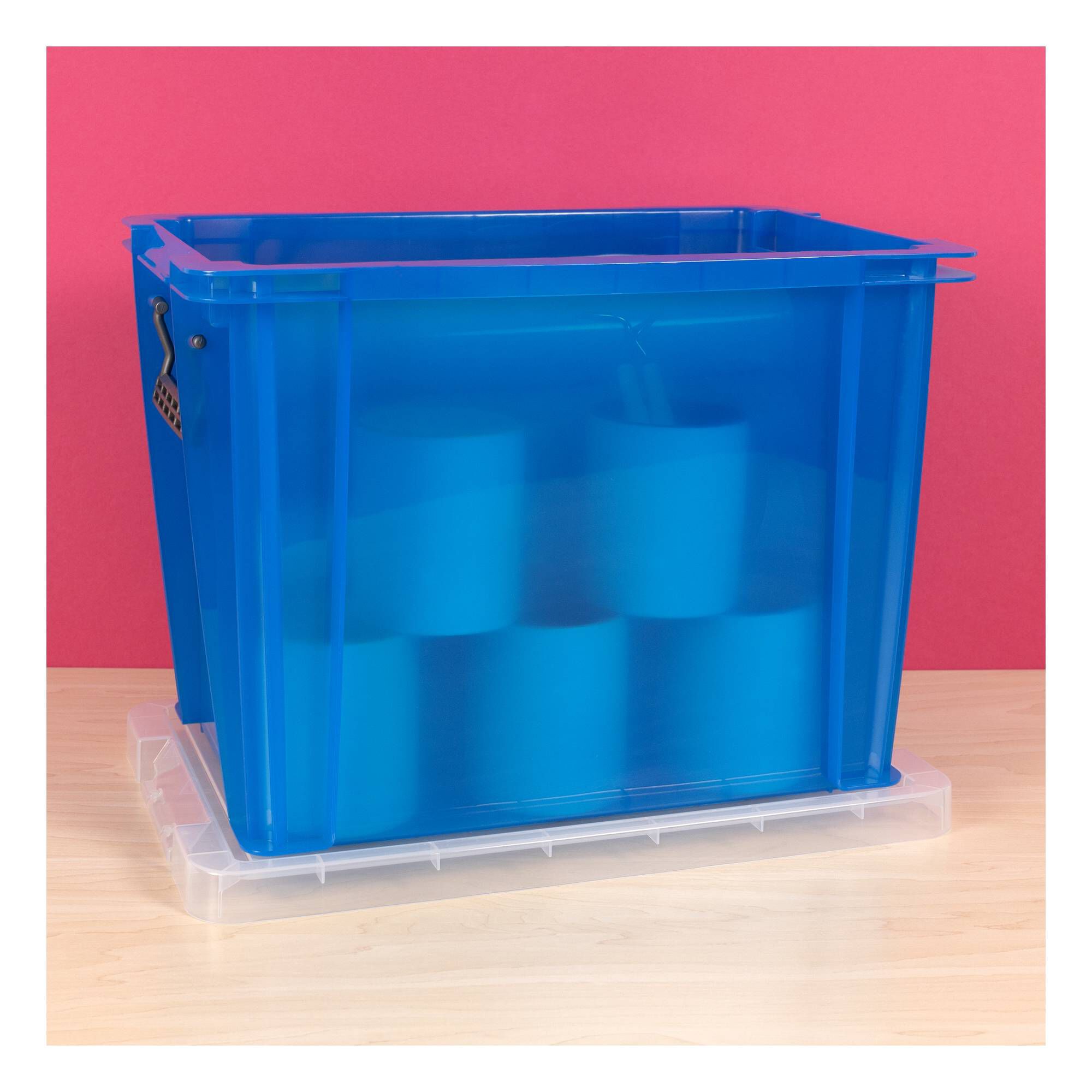 Whitefurze Allstore 18.5 Litre Transparent Blue Storage Box | Hobbycraft