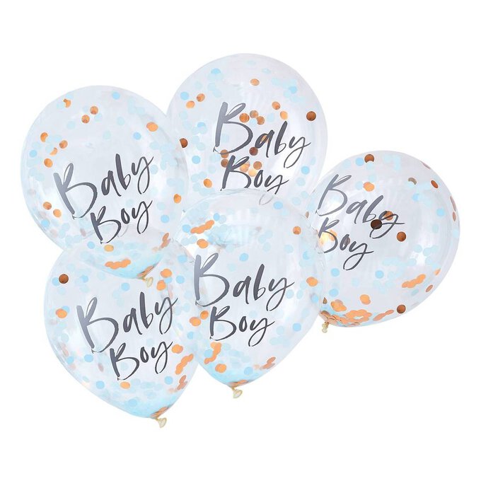 Ginger Ray Twinkle Twinkle Baby Boy Confetti Balloons 5 Pack | Hobbycraft