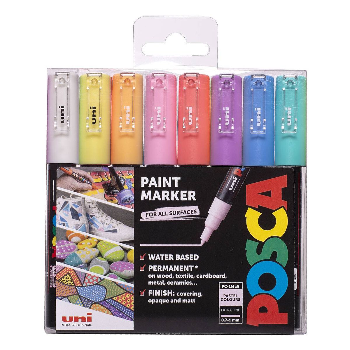 Uni-ball Pastel Posca PC-1M Marker Pens 8 Pack | Hobbycraft