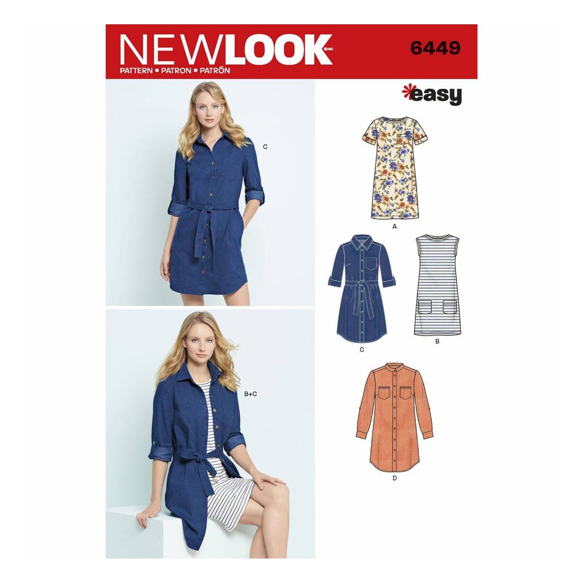 New Look Women's Dress Sewing Pattern 6449 | Hobbycraft