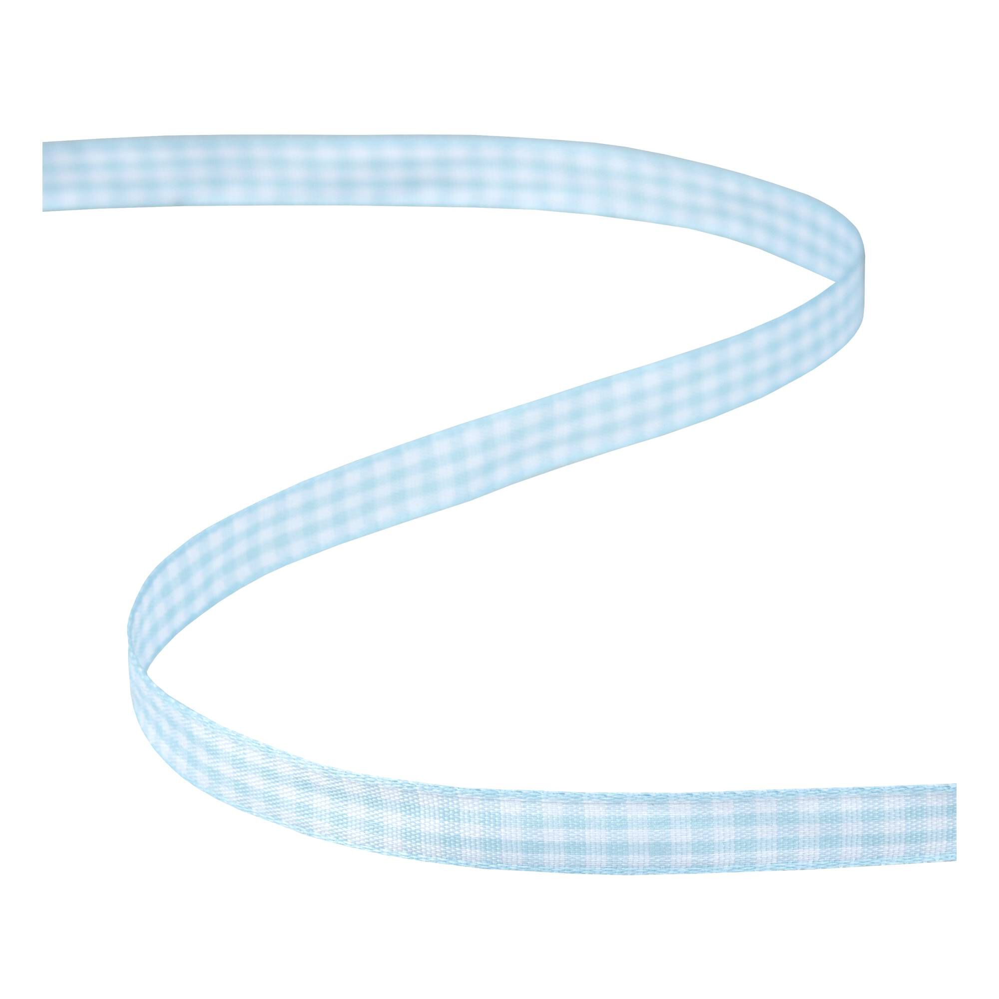 Light Blue Gingham Ribbon 9mm x 5m | Hobbycraft