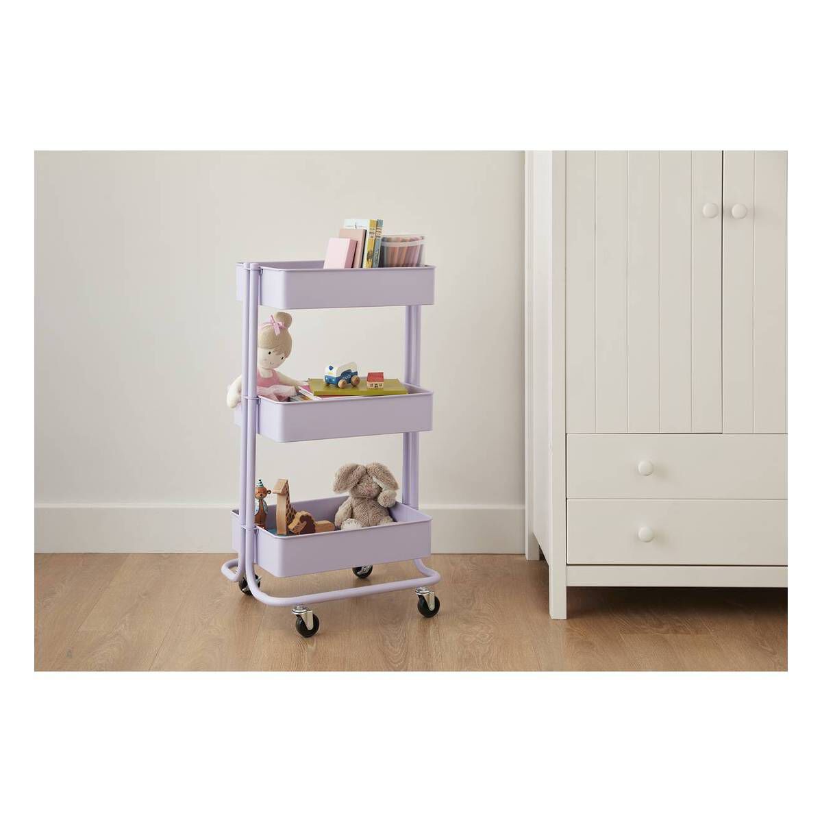 Lilac Three Tier Storage Trolley | Hobbycraft