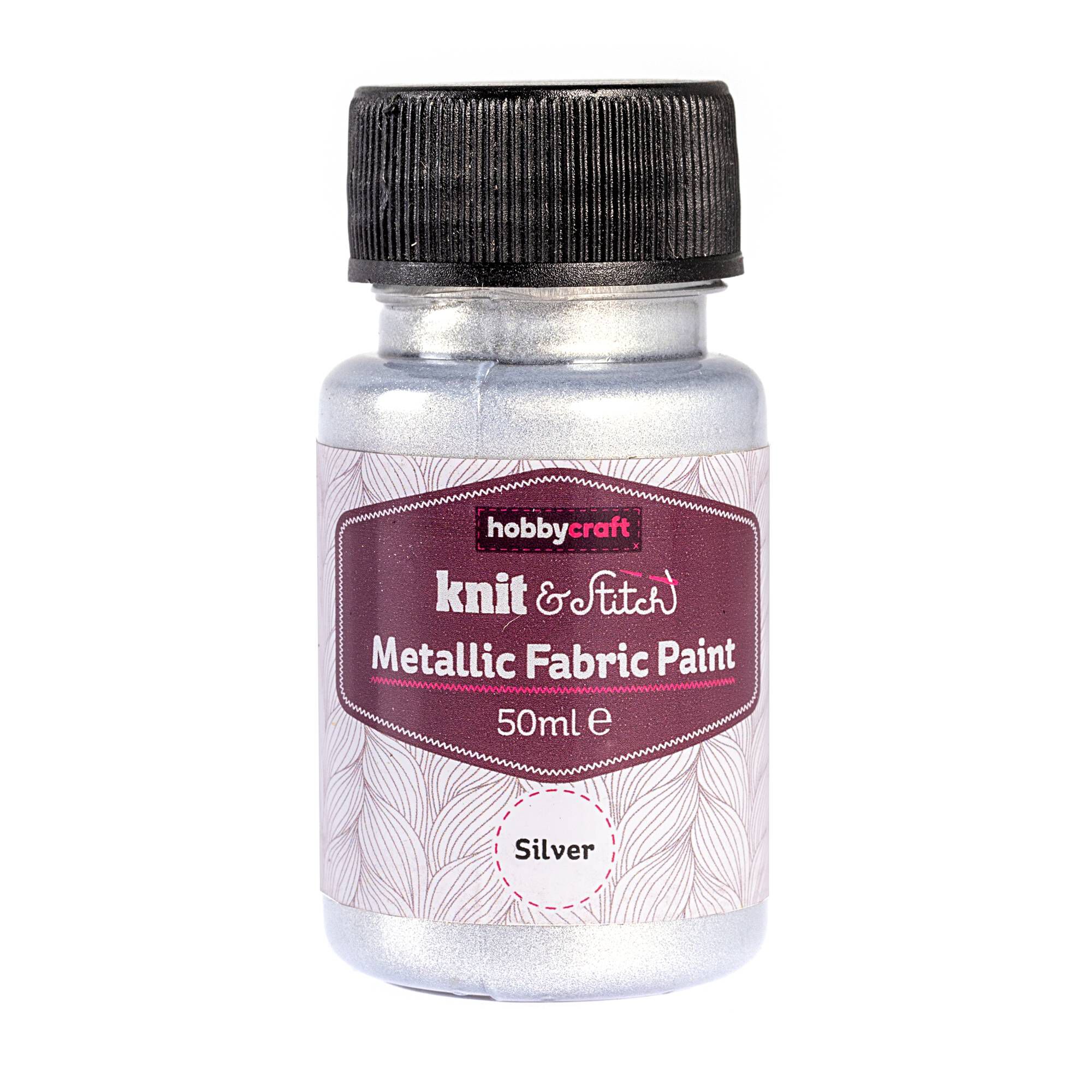 Silver Metallic Fabric Paint 50ml | Hobbycraft