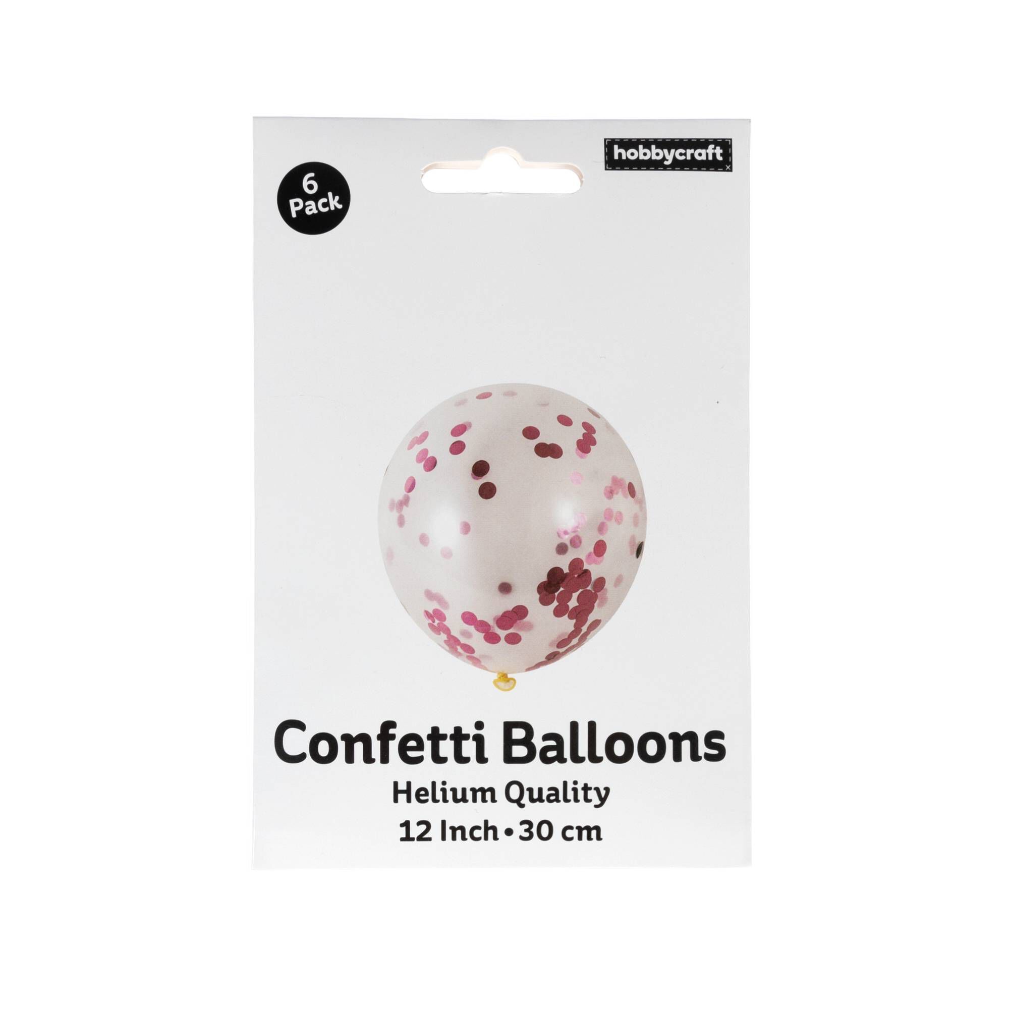 Pink Confetti Balloons 6 Pack | Hobbycraft