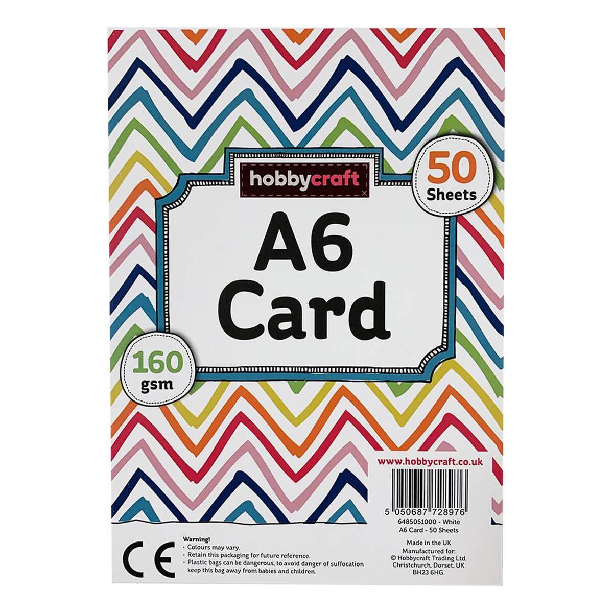 White Card A6 50 Pack | Hobbycraft