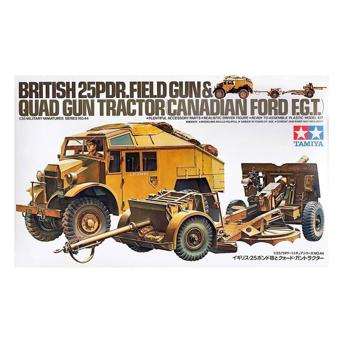 Tamiya British 25PDR Gun and Quad Tractor Model Kit 1:35 | Hobbycraft