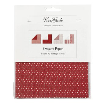 Red and White Origami Paper 15cm 50 Pack | Hobbycraft