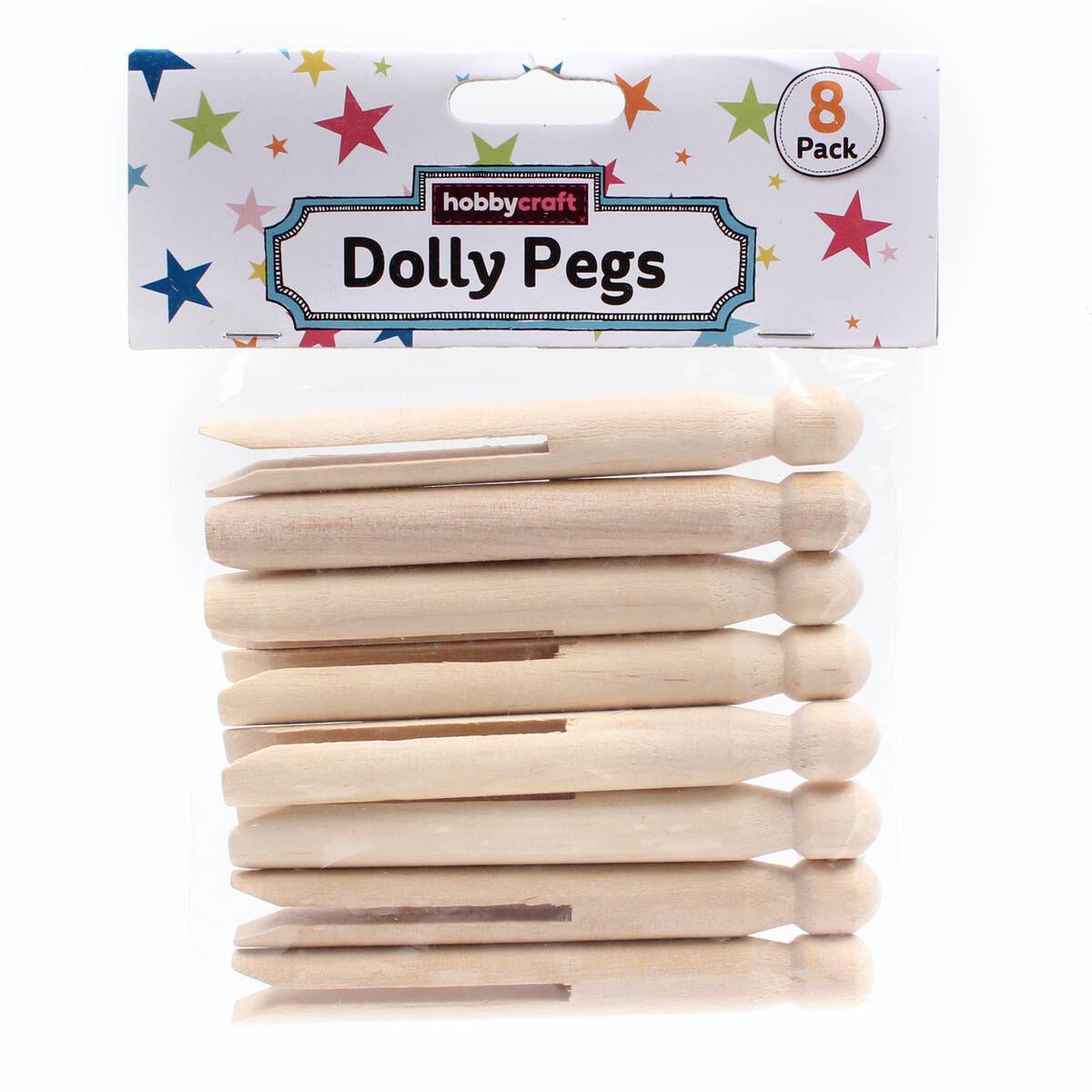 Wooden Dolly Pegs 8 Pack | Hobbycraft