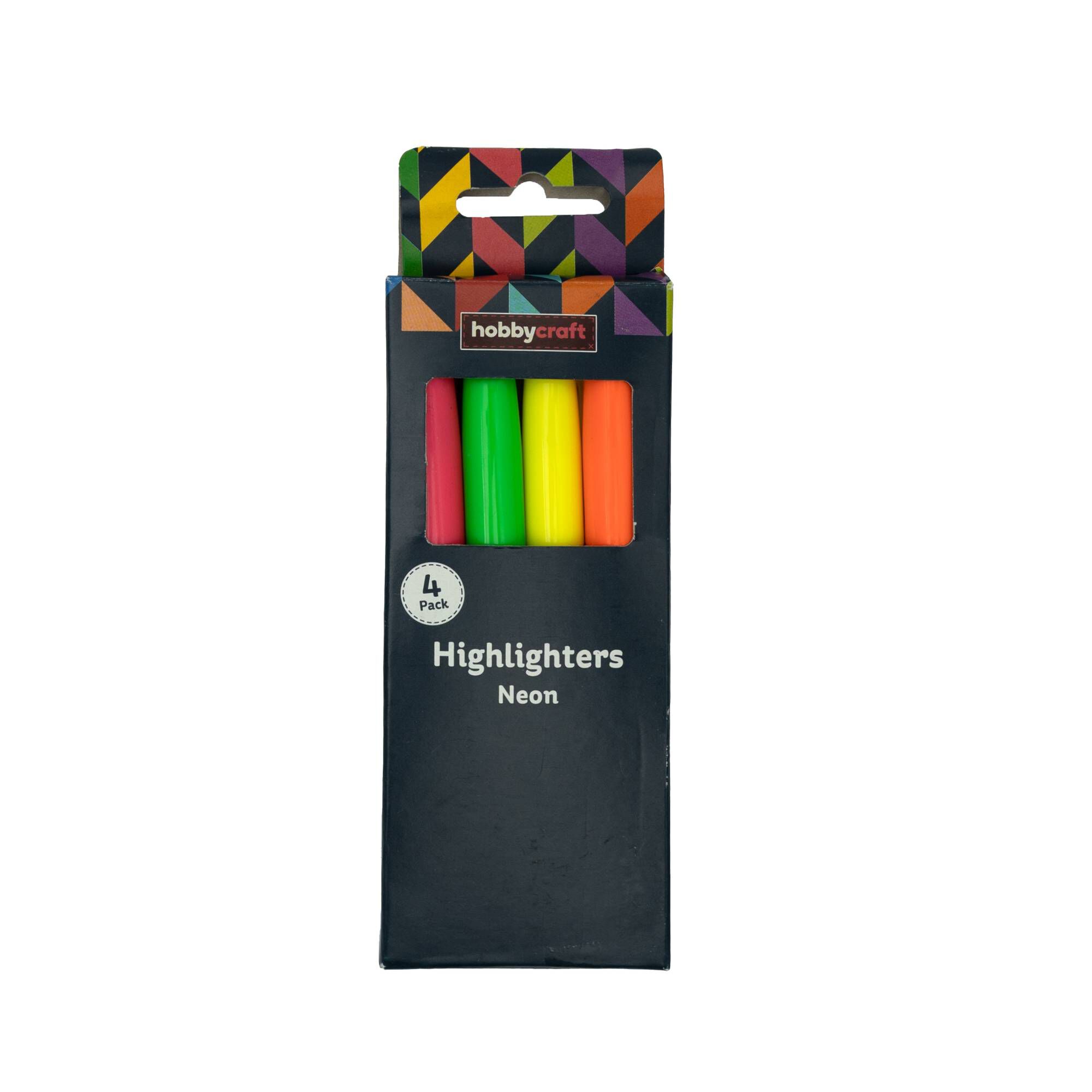Neon Highlighter Pens 4 Pack | Hobbycraft
