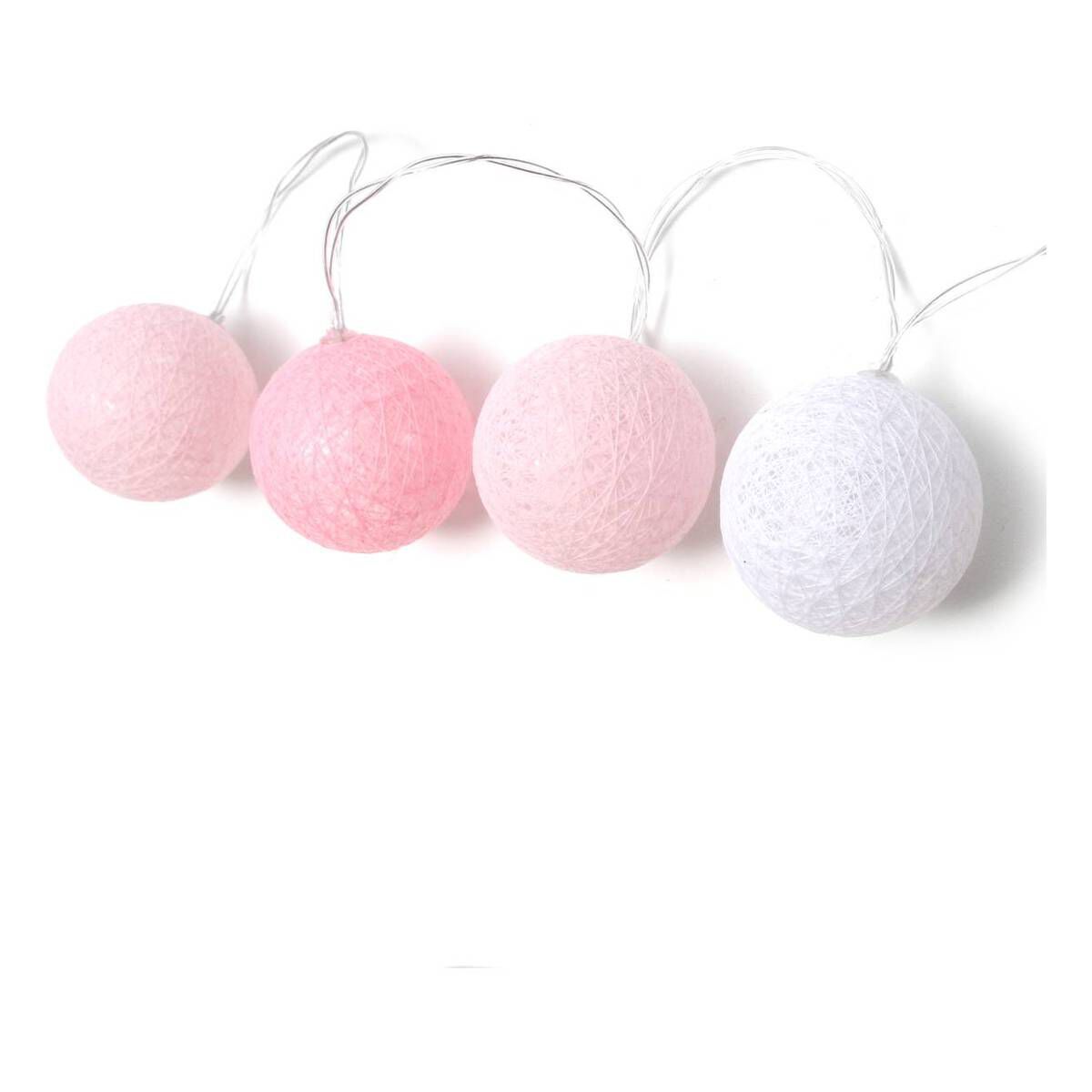 10 LED Pink Cotton Ball Lights 1.65m | Hobbycraft