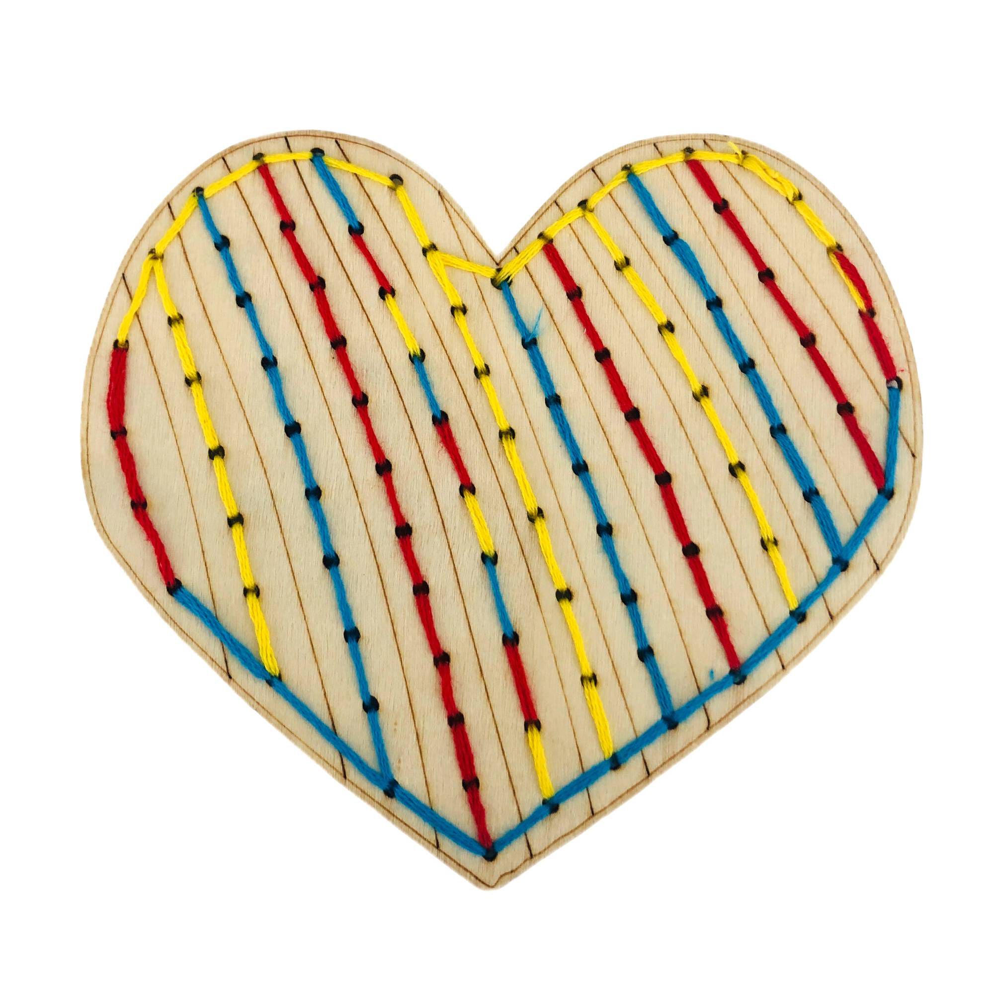 Striped Heart Wooden Threading Kit | Hobbycraft