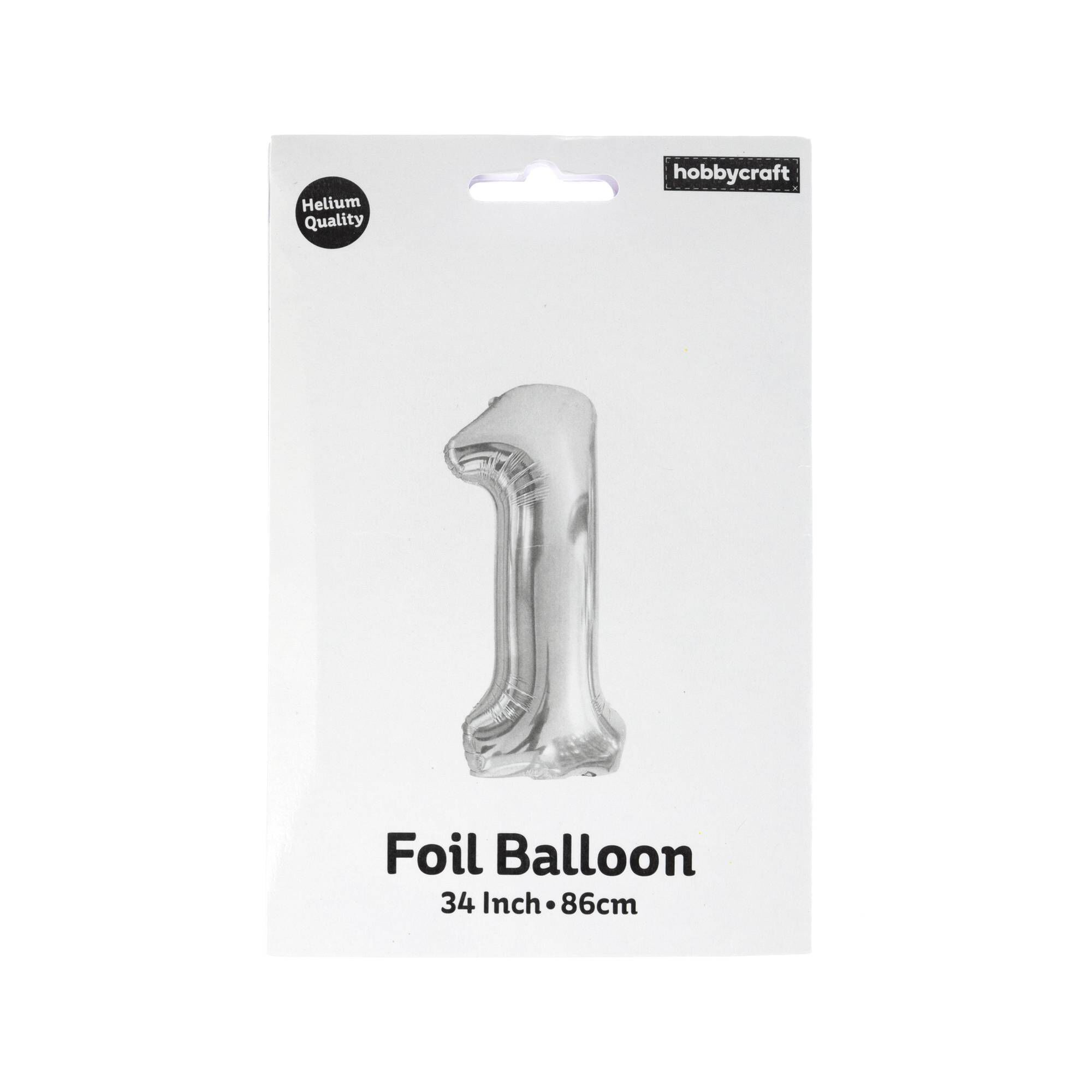 Extra Large Silver Foil Number 1 Balloon | Hobbycraft