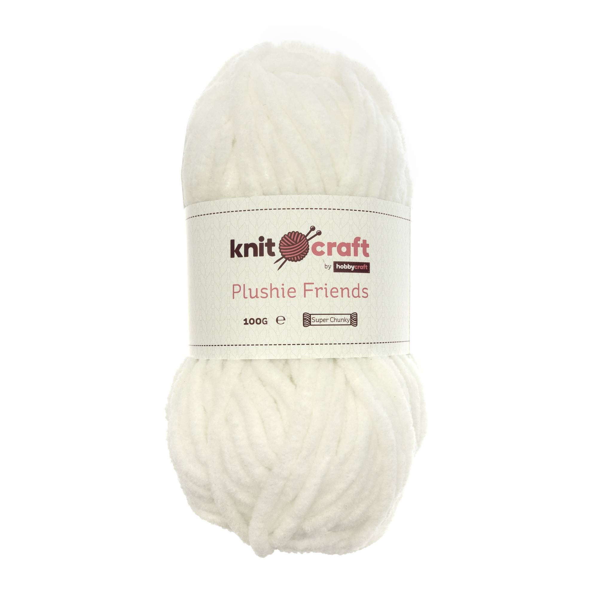 Knitcraft White Plushie Friends Yarn 100g | Hobbycraft