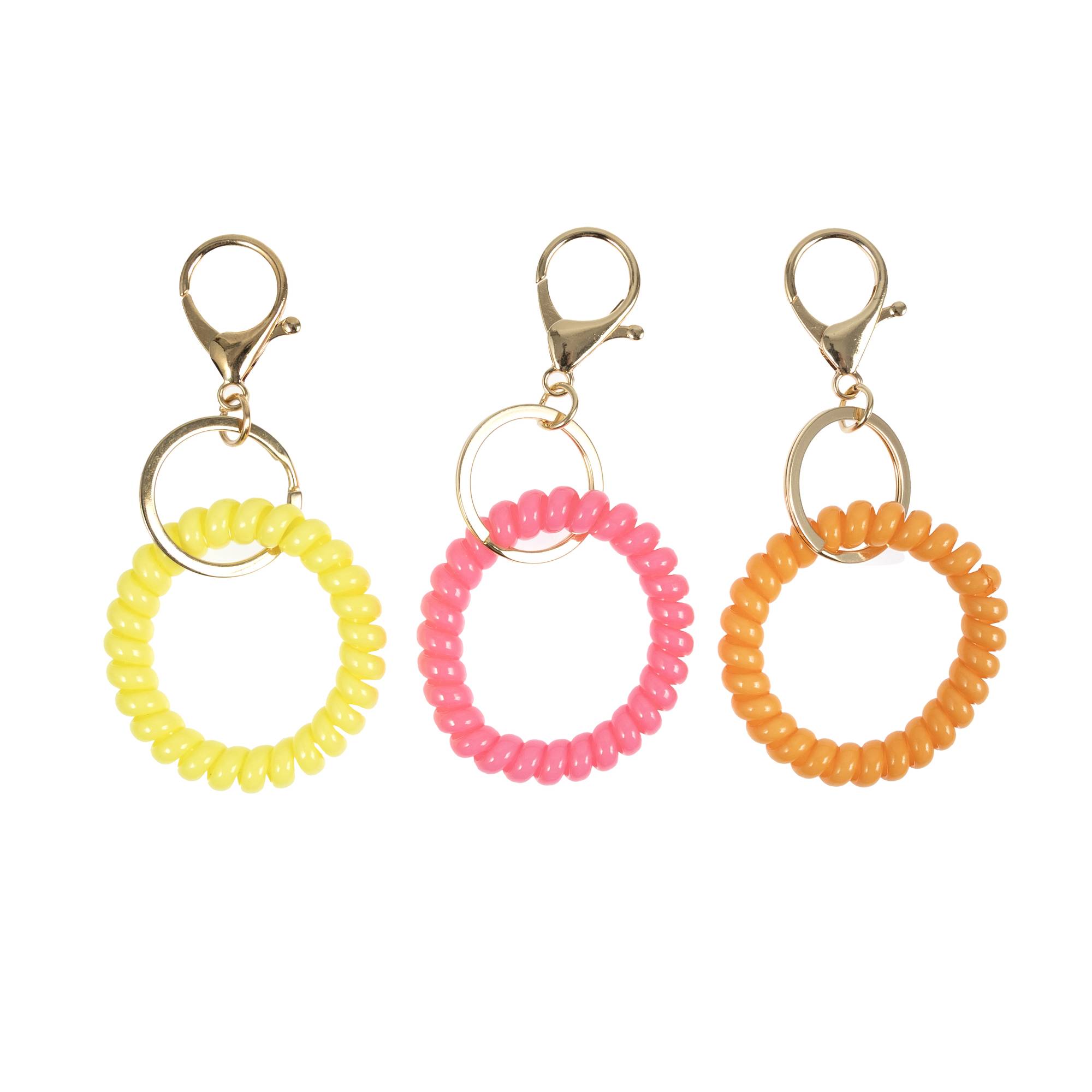 Spiral Wrist Coil Keyrings 3 Pack | Hobbycraft