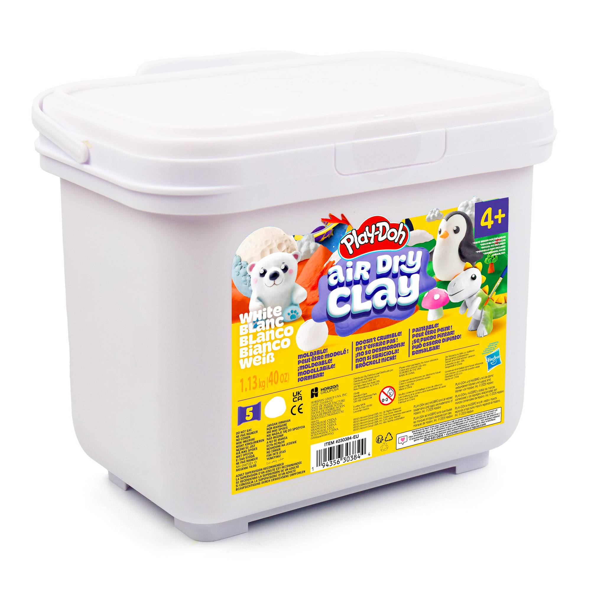 Play-Doh White Air Dry Clay Mega Tub 1.1kg | Hobbycraft