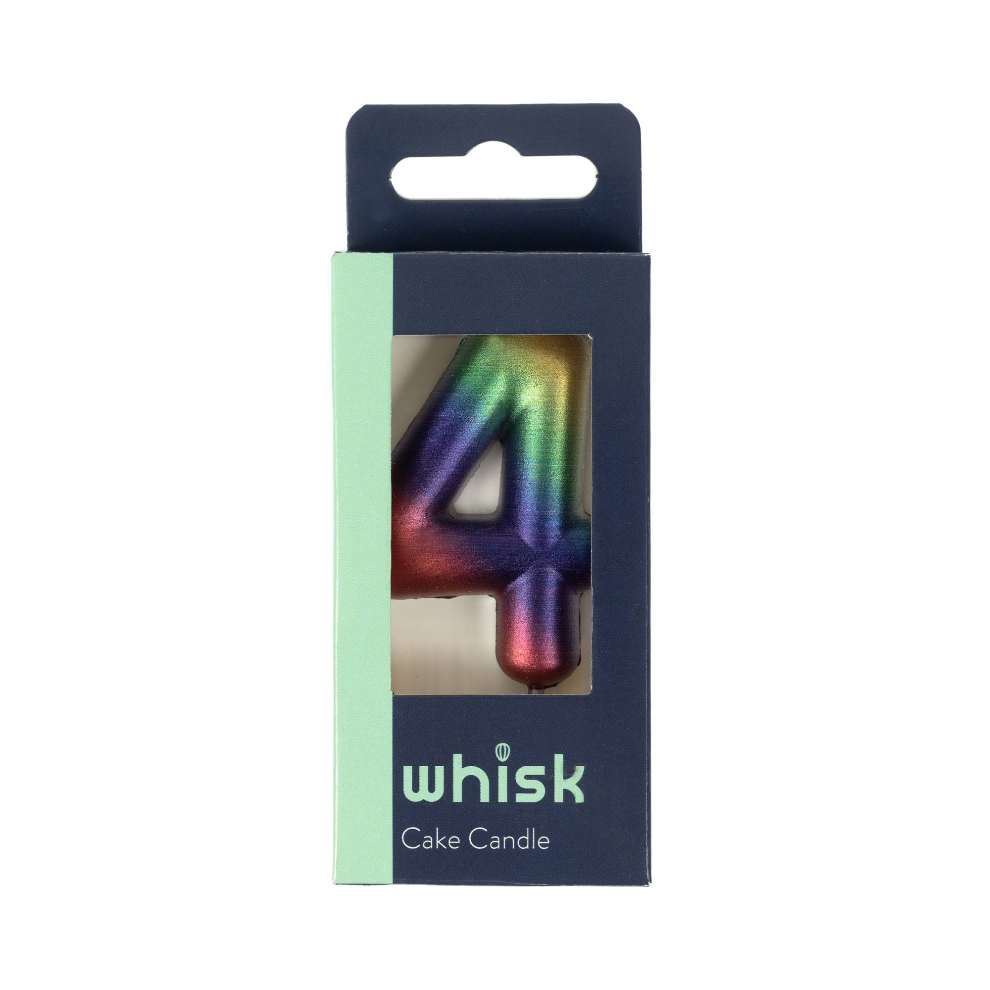 Whisk Metallic Rainbow Number 4 Candle | Hobbycraft