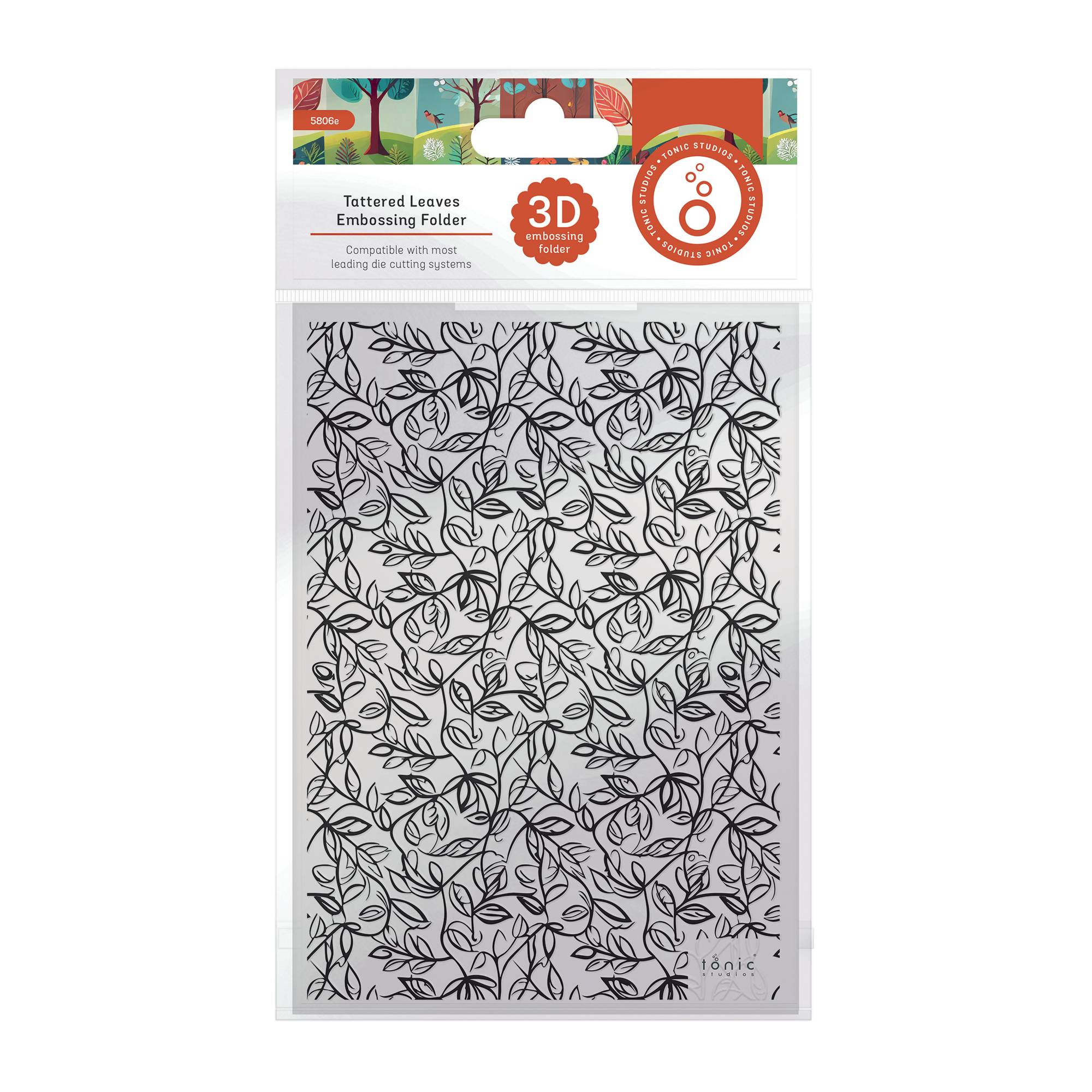 Tonic Studios Tattered Leaves Embossing Folder 5 x 7 Inches | Hobbycraft