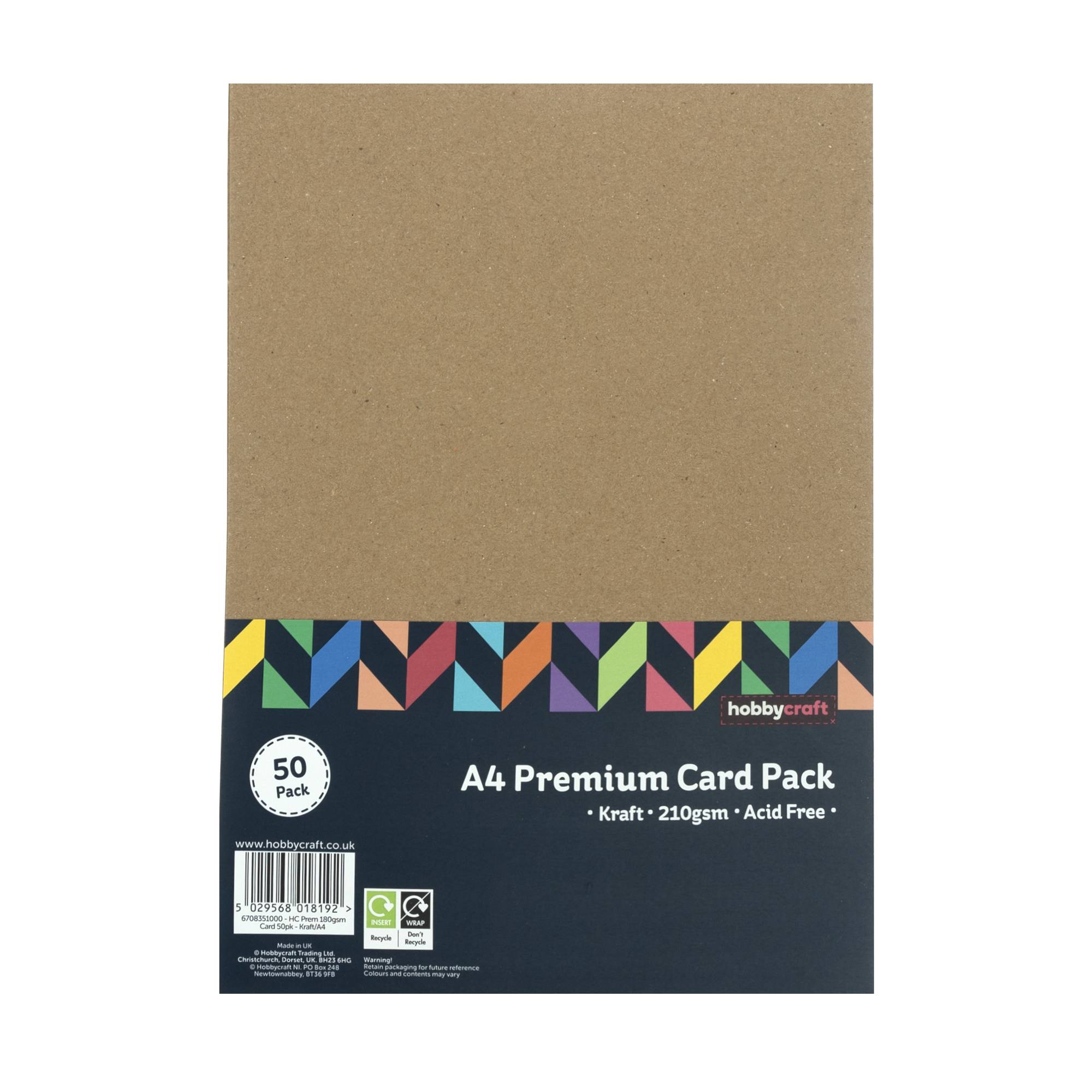 Kraft Premium Card A4 50 Pack | Hobbycraft