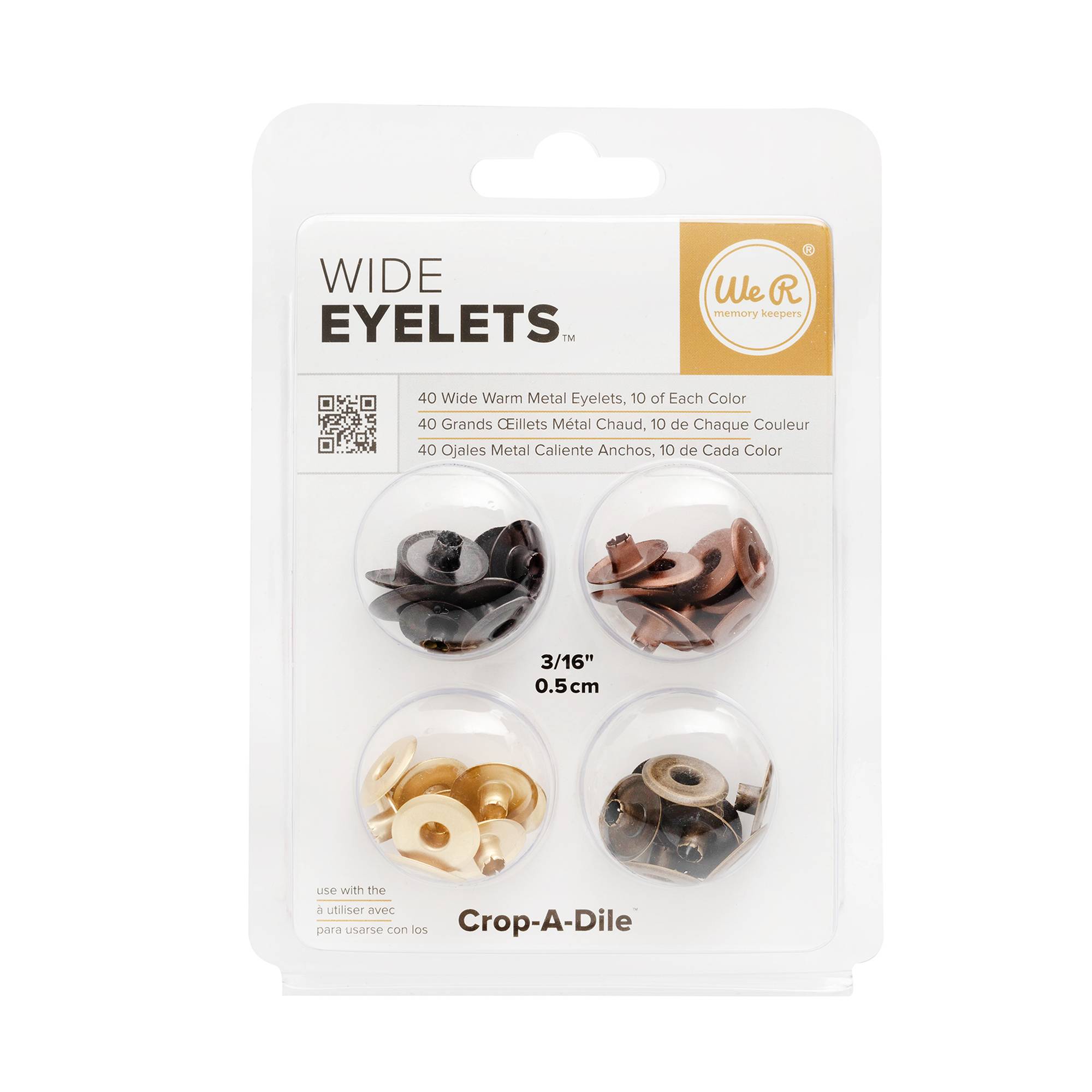 We R Makers Warm Metal Wide Eyelets 40 Pack | Hobbycraft