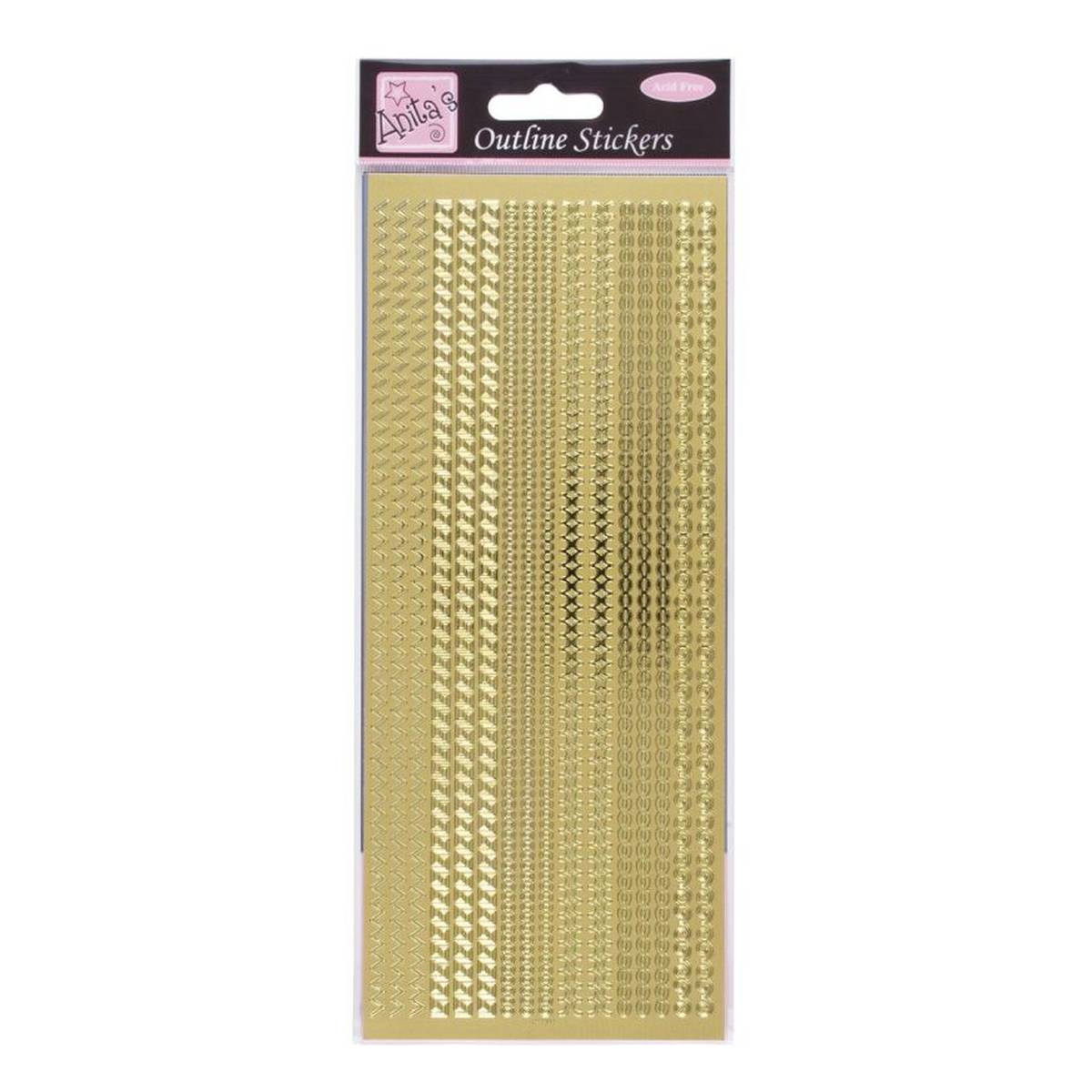 Outline Stickers Assorted Borders Gold | Hobbycraft