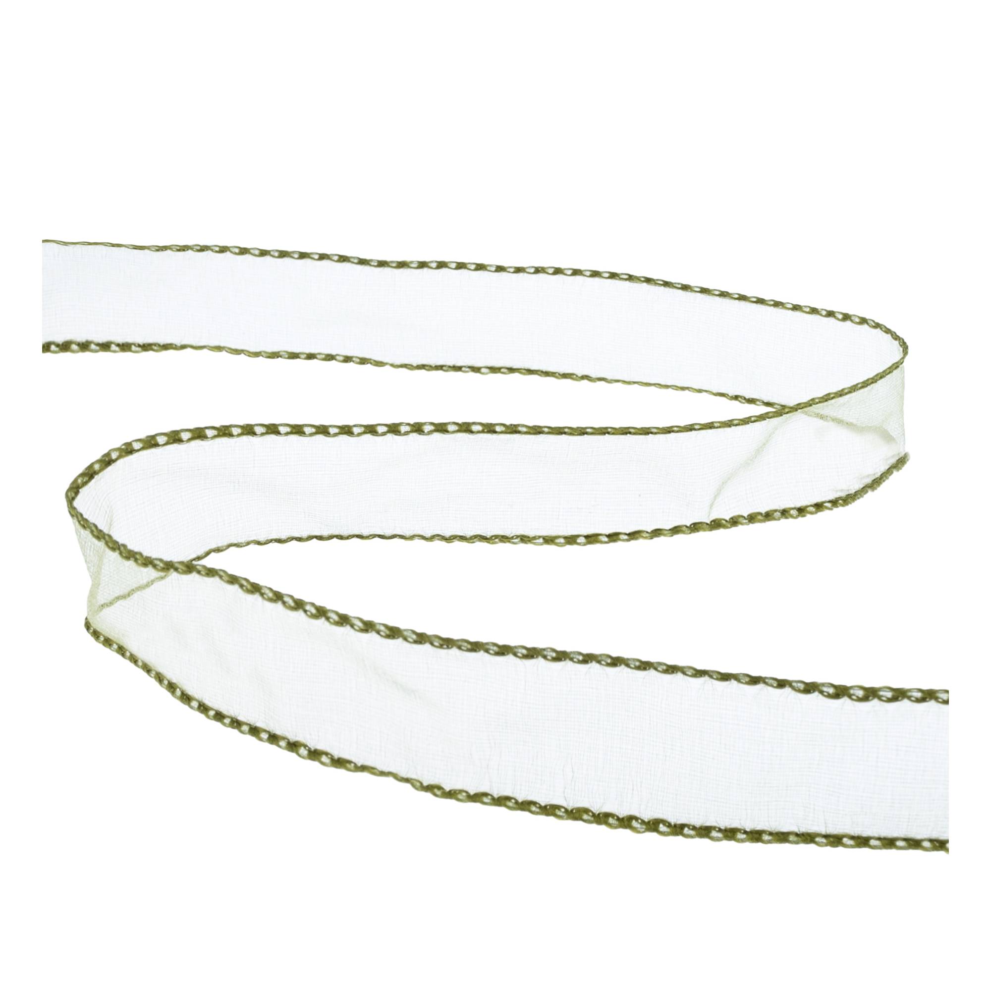 Green Wire Edge Organza Ribbon 25mm x 3m | Hobbycraft