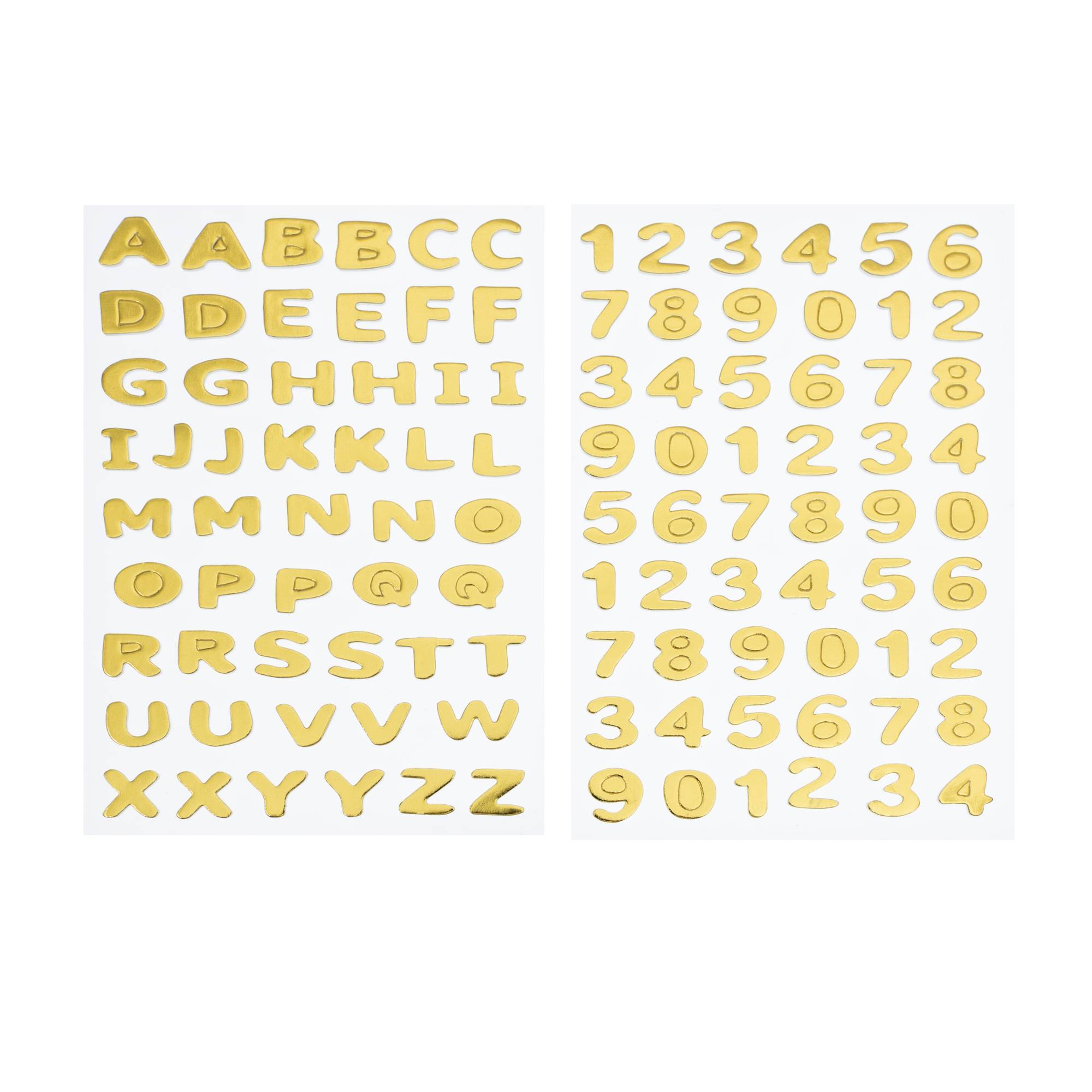 Gold Metallic Puffy Uppercase Alphabet Stickers 106 Pieces | Hobbycraft