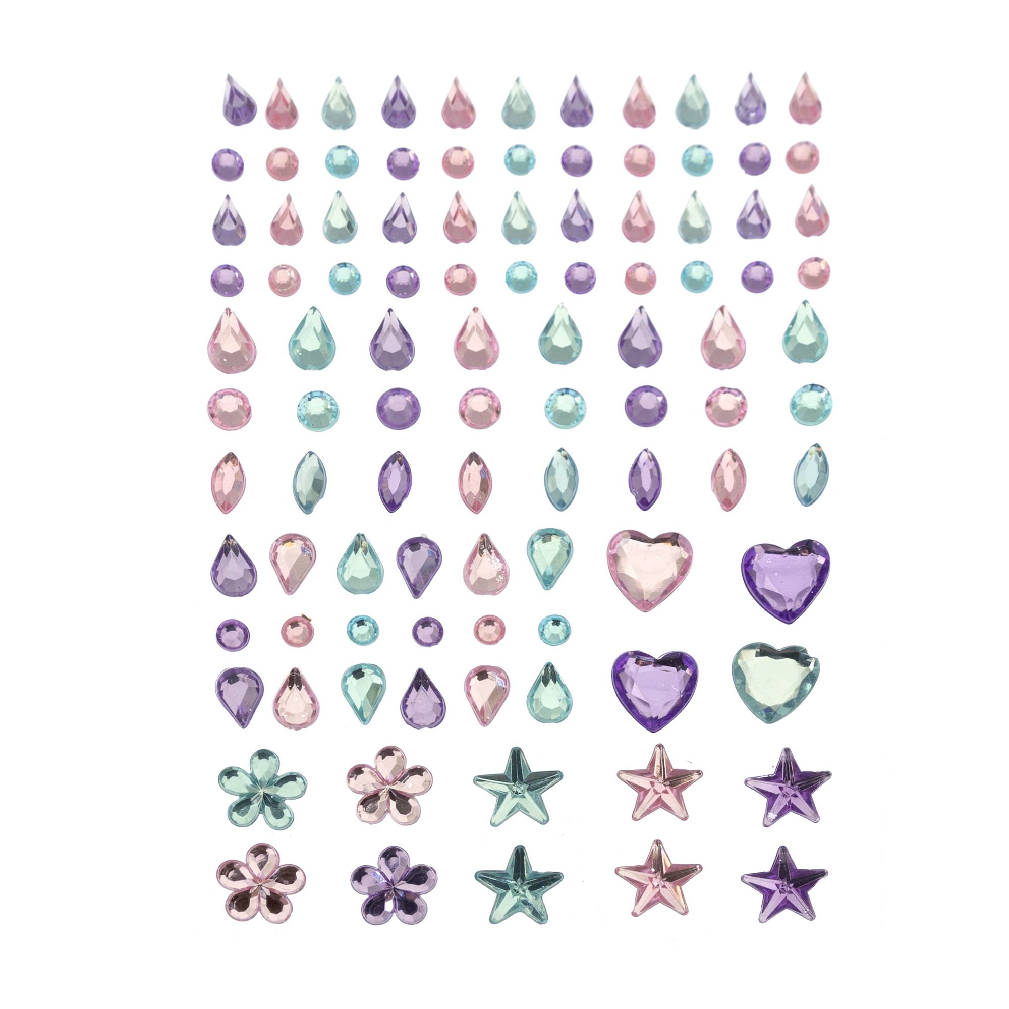Pastel Shaped Gem Stickers 100 Pack | Hobbycraft
