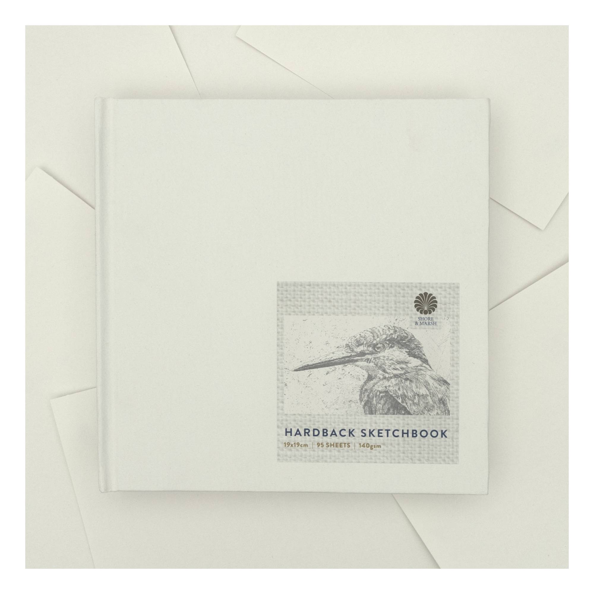 Shore & Marsh White Square Hardback Sketchbook 19cm x 19cm 95 Sheets ...
