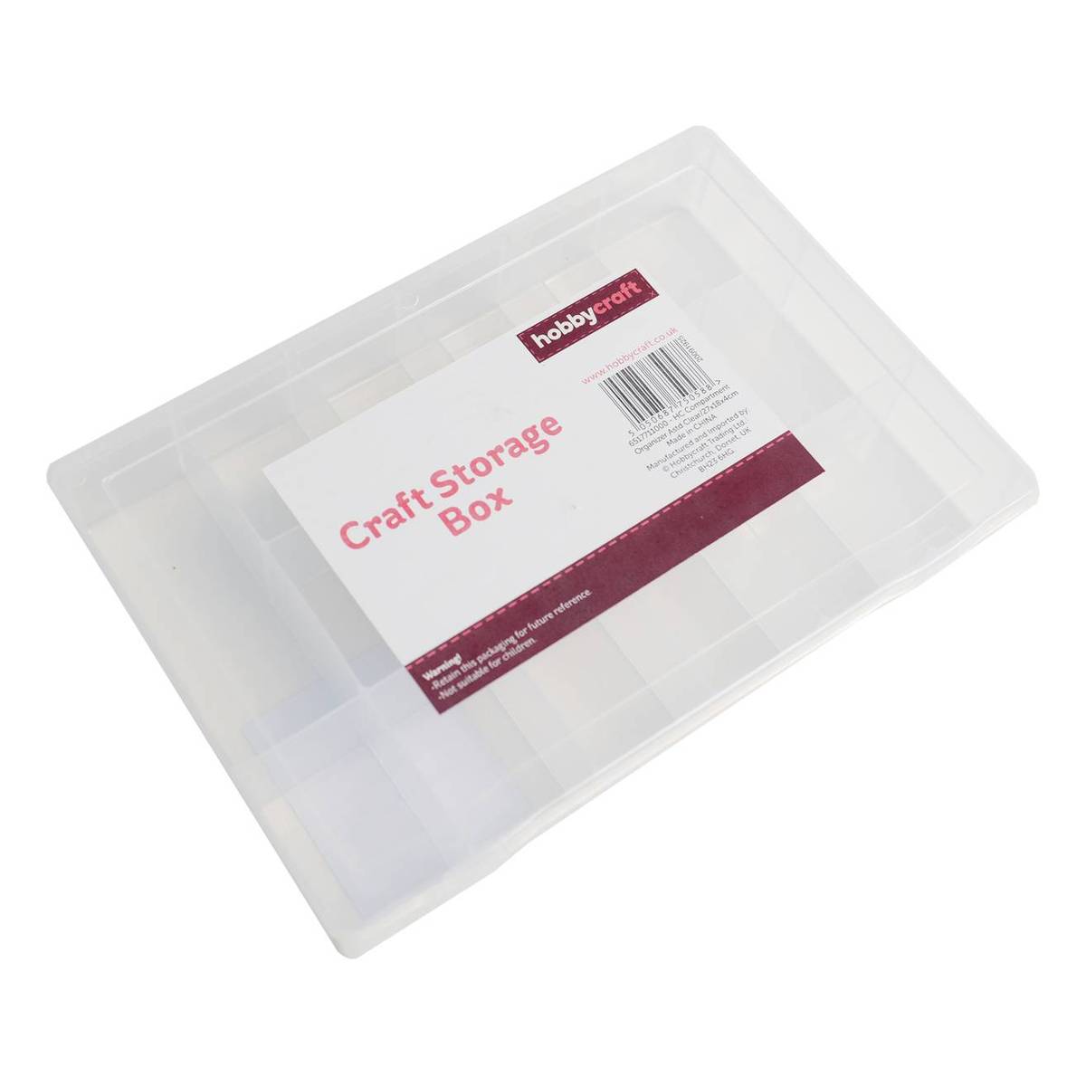 Compartment Organiser Craft Storage Box 27cm x 18cm x 4cm | Hobbycraft