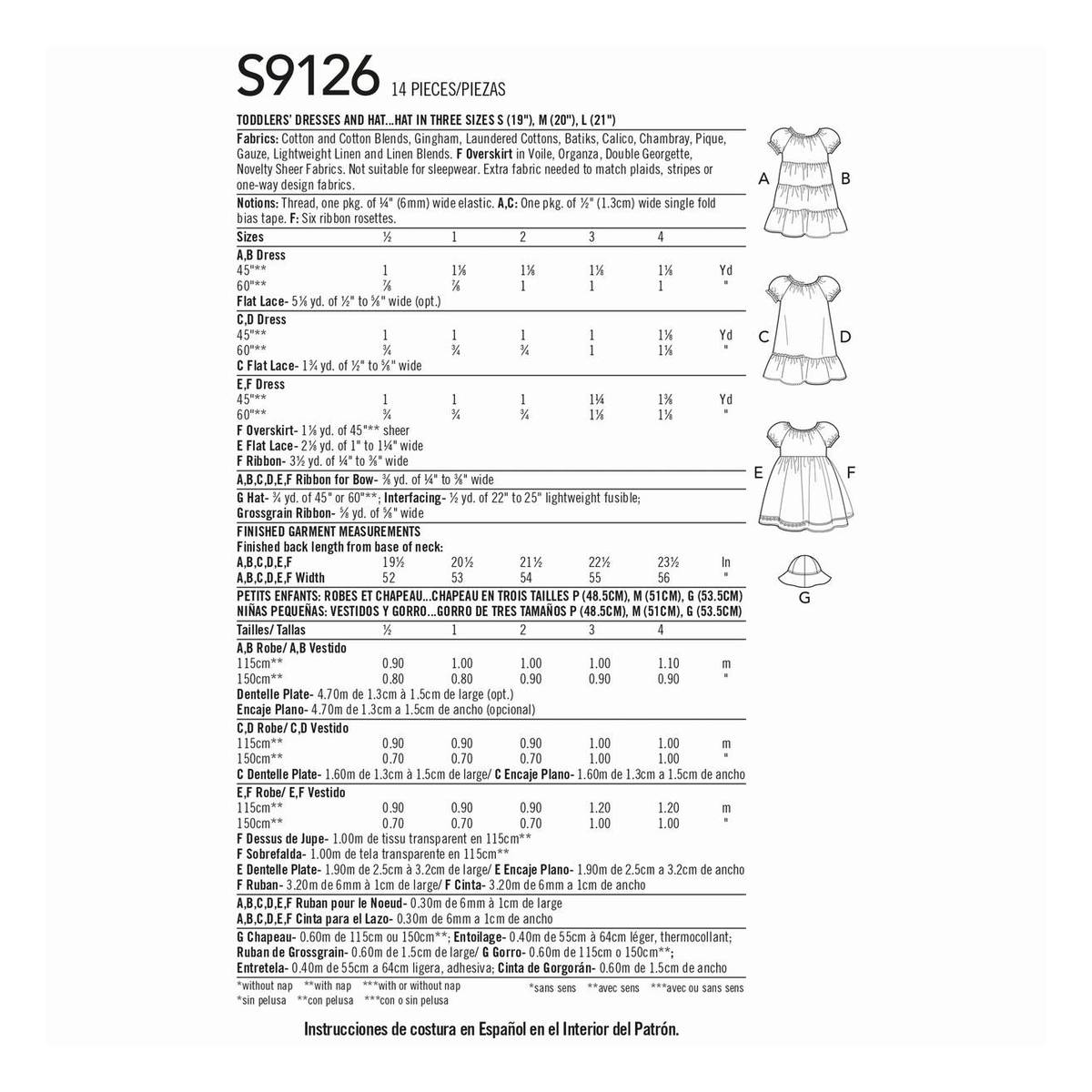 Simplicity Toddlers’ Dress Sewing Pattern S9126 | Hobbycraft