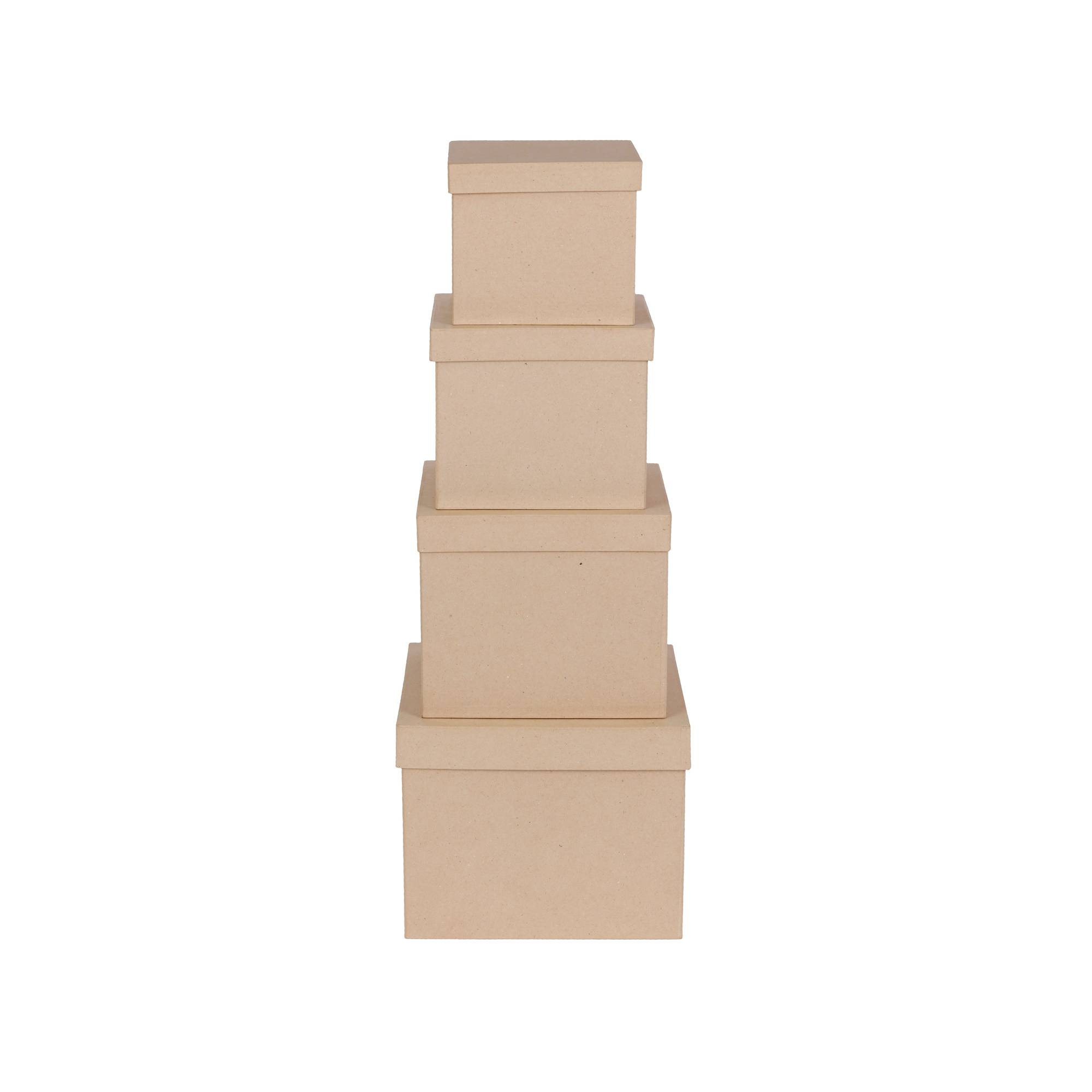 Decopatch Mache Square Nested Boxes 4 Pack | Hobbycraft