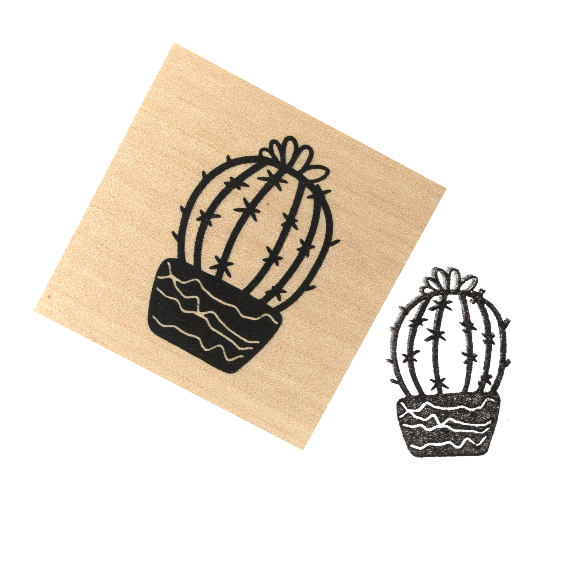 Cactus Wooden Stamp 3.8cm x 3.8cm | Hobbycraft