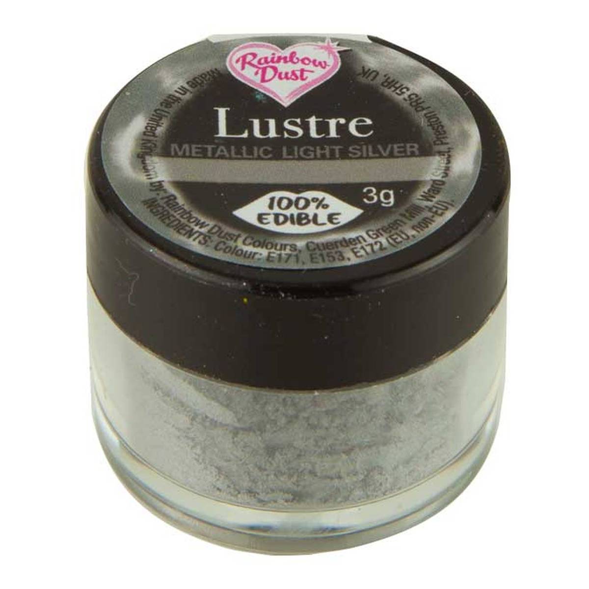 Rainbow Dust Light Silver Edible Lustre Powder 3 g | Hobbycraft