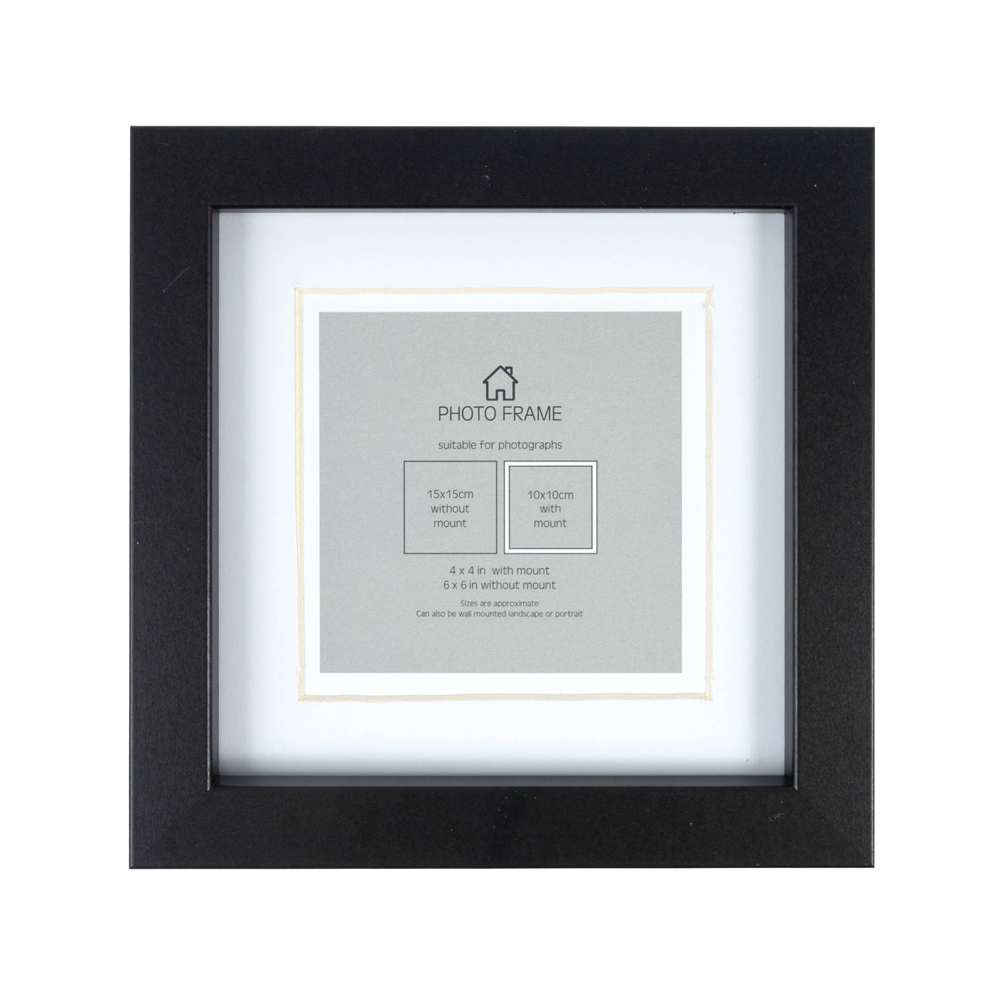 Black Photo Frame 15cm x 15cm | Hobbycraft