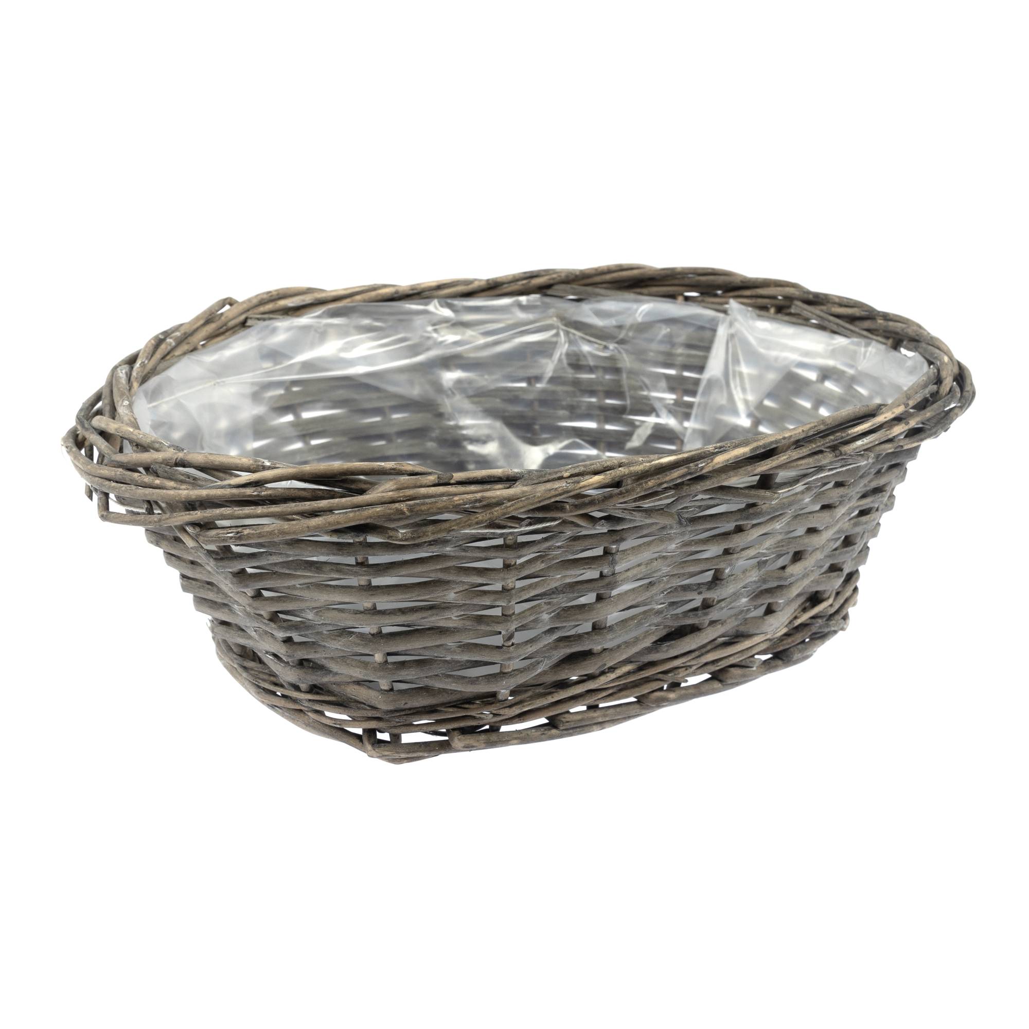 Grey Wicker Basket 33cm x 25.5cm x 11.5cm | Hobbycraft