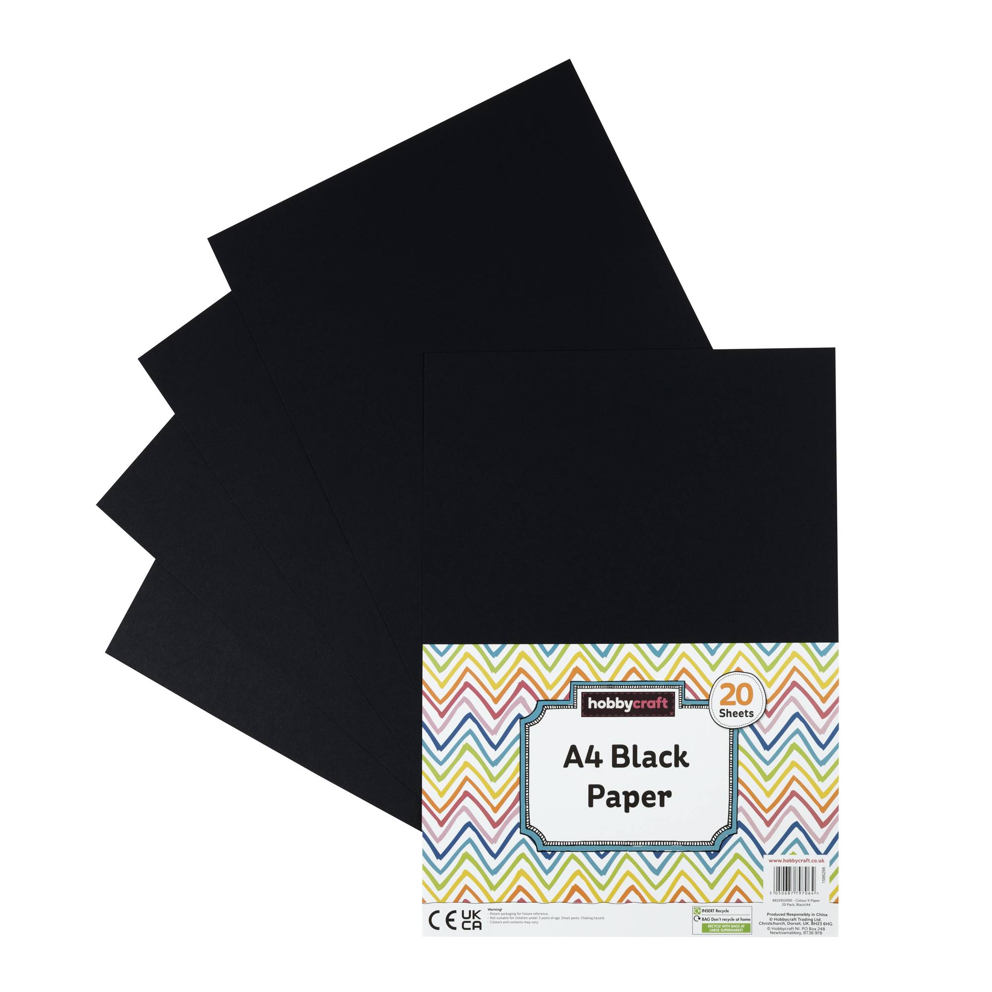 Black Paper A4 20 Pack | Hobbycraft