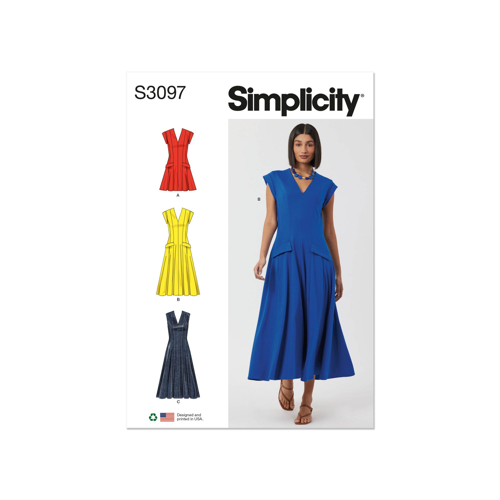 Simplicity Women’s Dress Sewing Pattern S3097 (8-16) | Hobbycraft