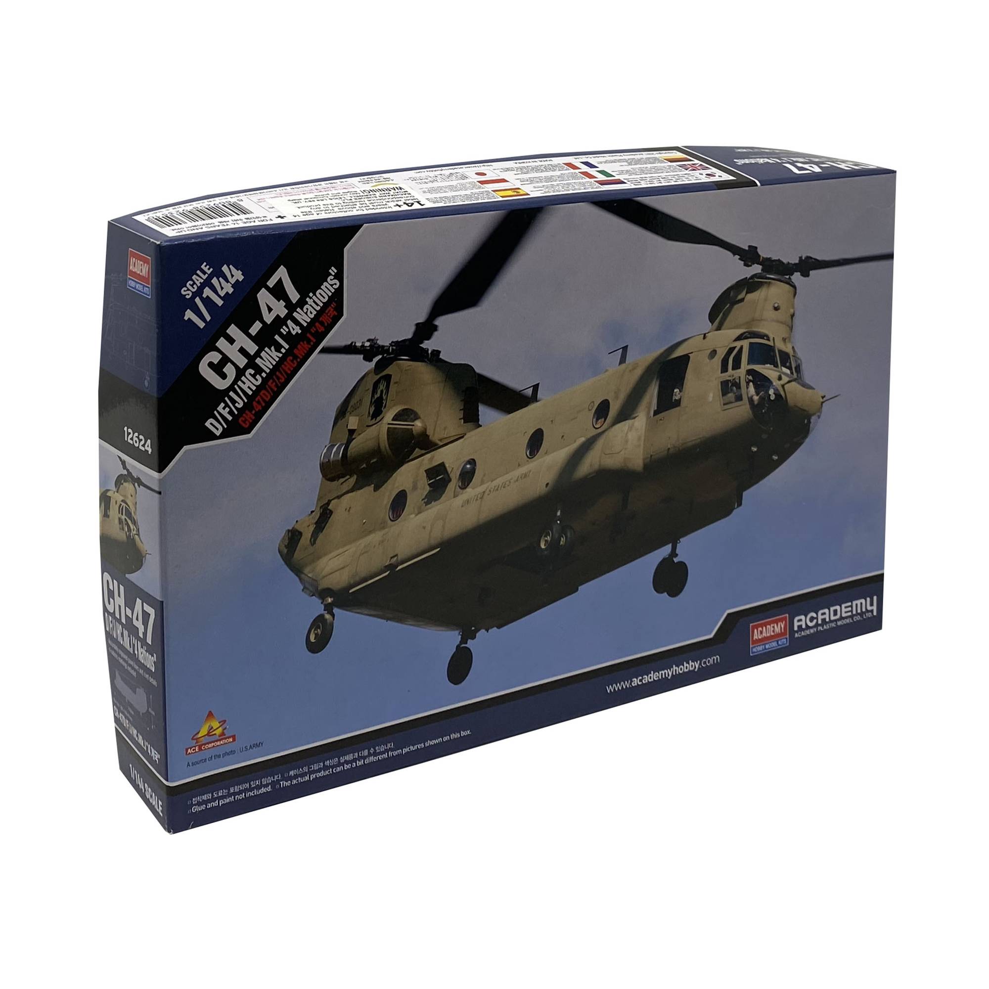 Academy CH-47 Mk 1 Chinook 4 Nations Model Kit 1:144 | Hobbycraft