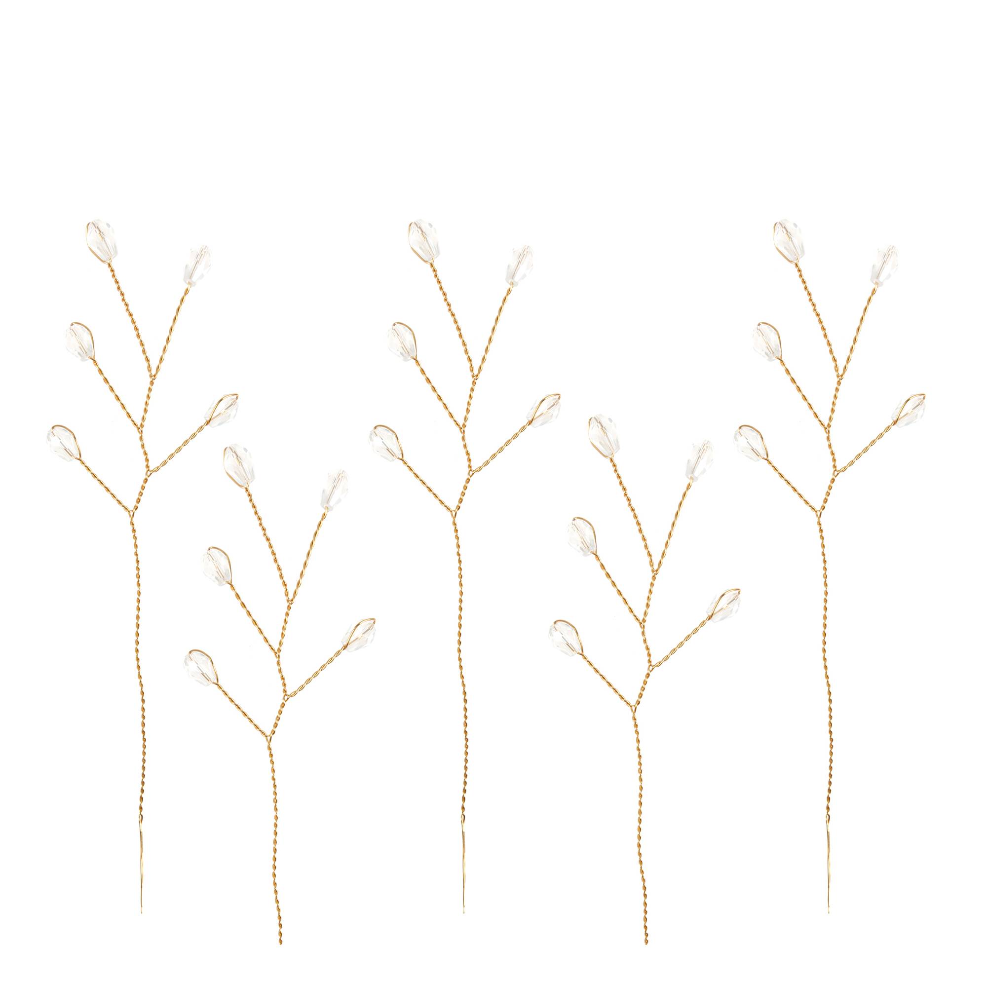 White Beaded Branch Wired Picks 5 Pieces | Hobbycraft