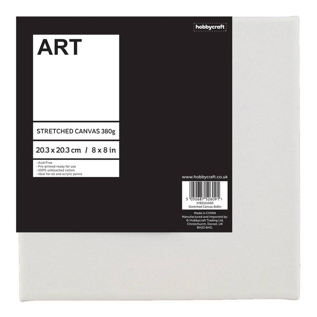 Canvas Streched Cotton 280gm 20x25cm-CSST2025