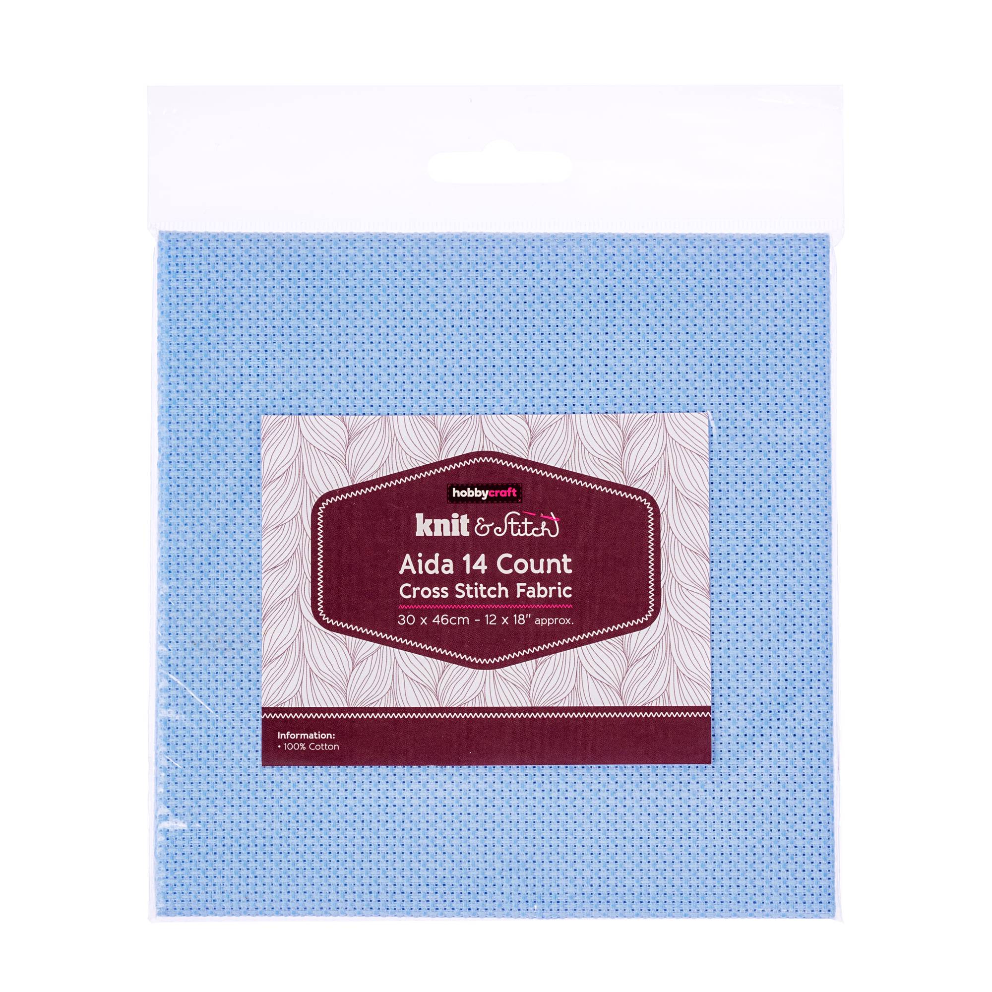 Light Blue 14 Count Aida Fabric 30cm x 46cm | Hobbycraft