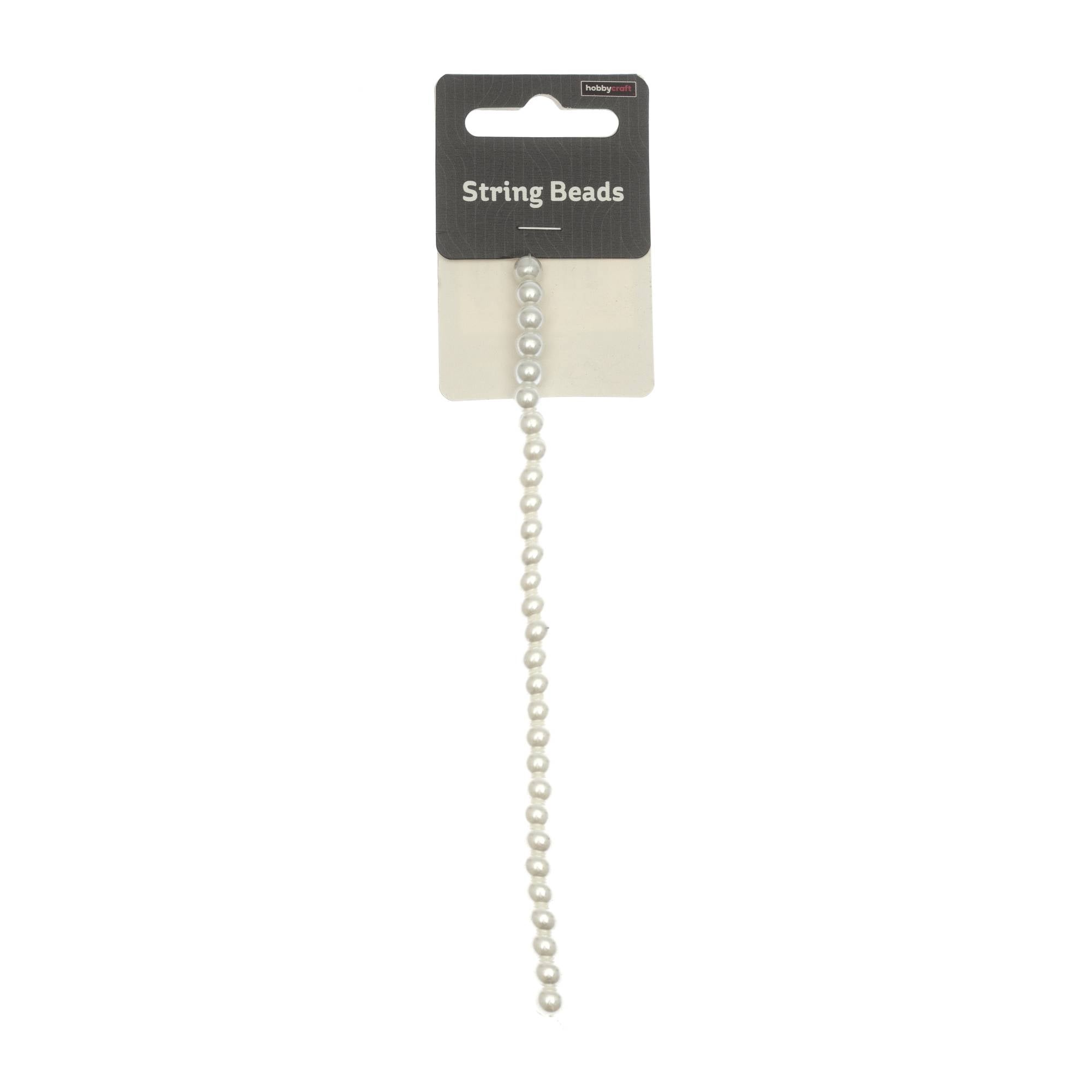 White Glass Pearl String Beads 6mm 29 Pieces | Hobbycraft