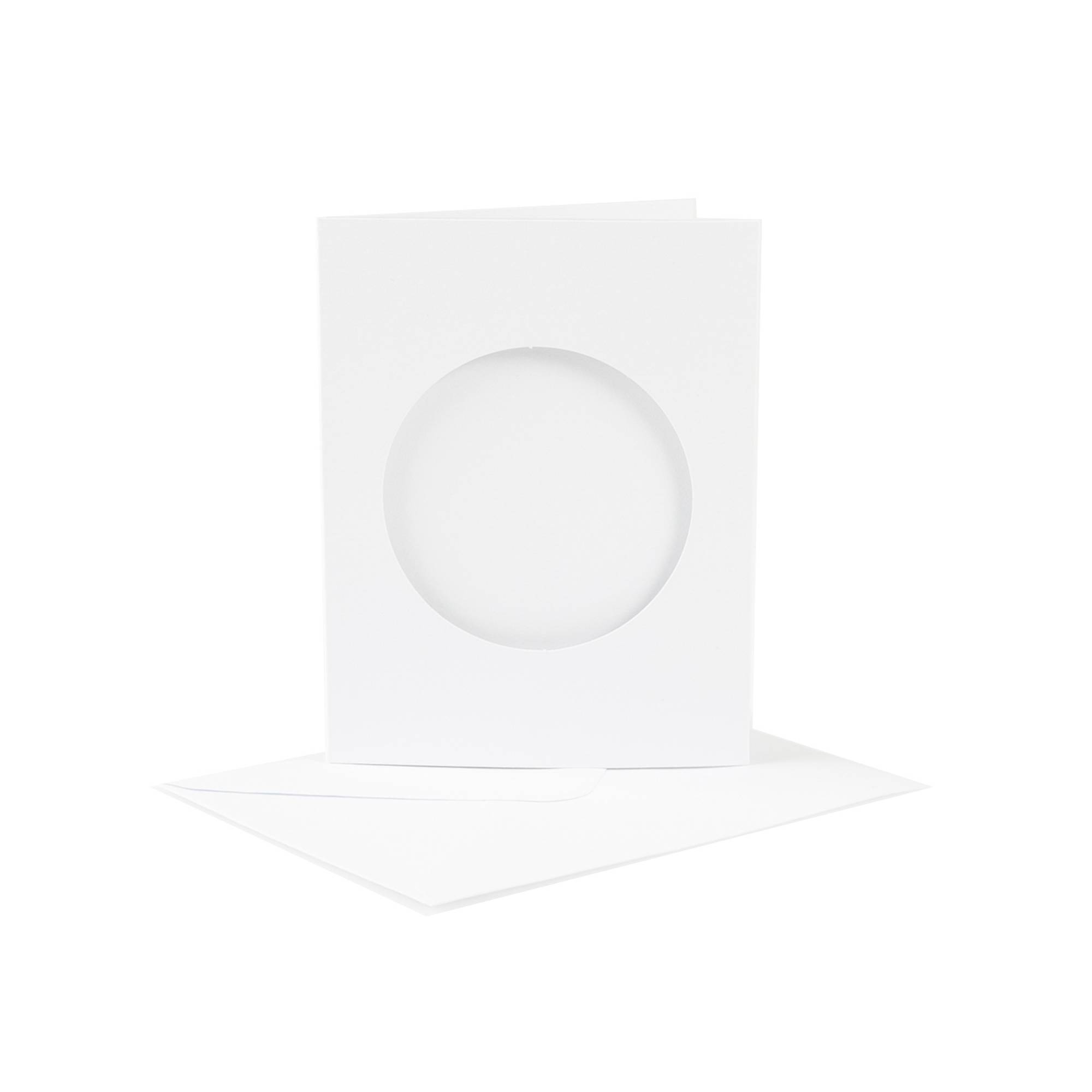 Mini White Trifold Circle Aperture Cards 4 Pack | Hobbycraft