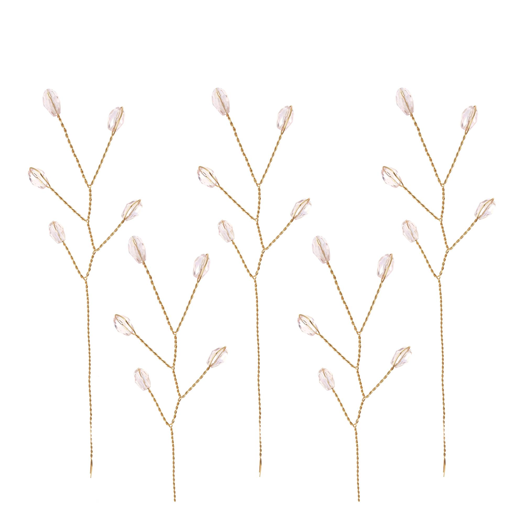Pink Beaded Branch Wired Picks 5 Pieces | Hobbycraft