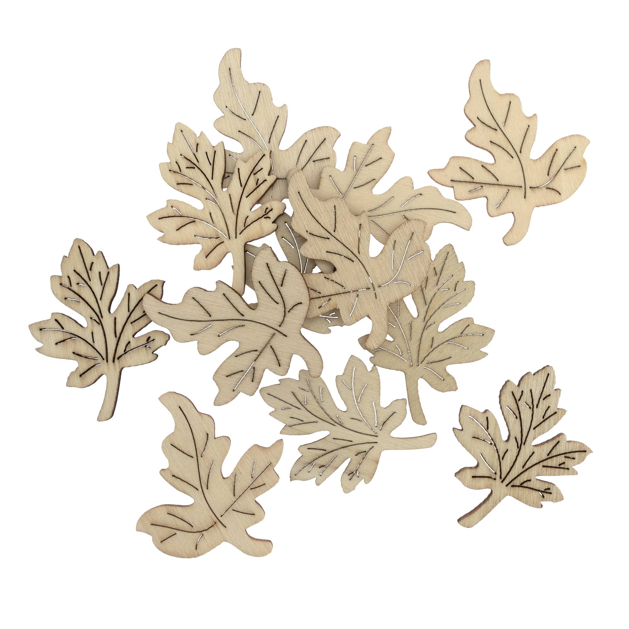 Autumn Leaf Wooden Toppers 12 Pack | Hobbycraft