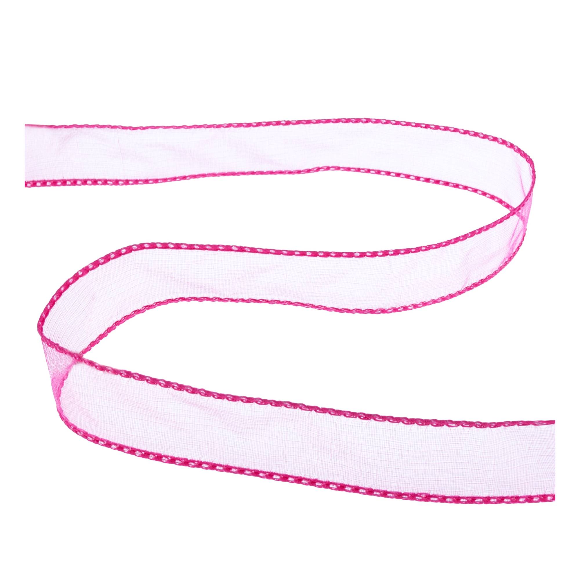 Hot Pink Wire Edge Organza Ribbon 25mm x 3m | Hobbycraft