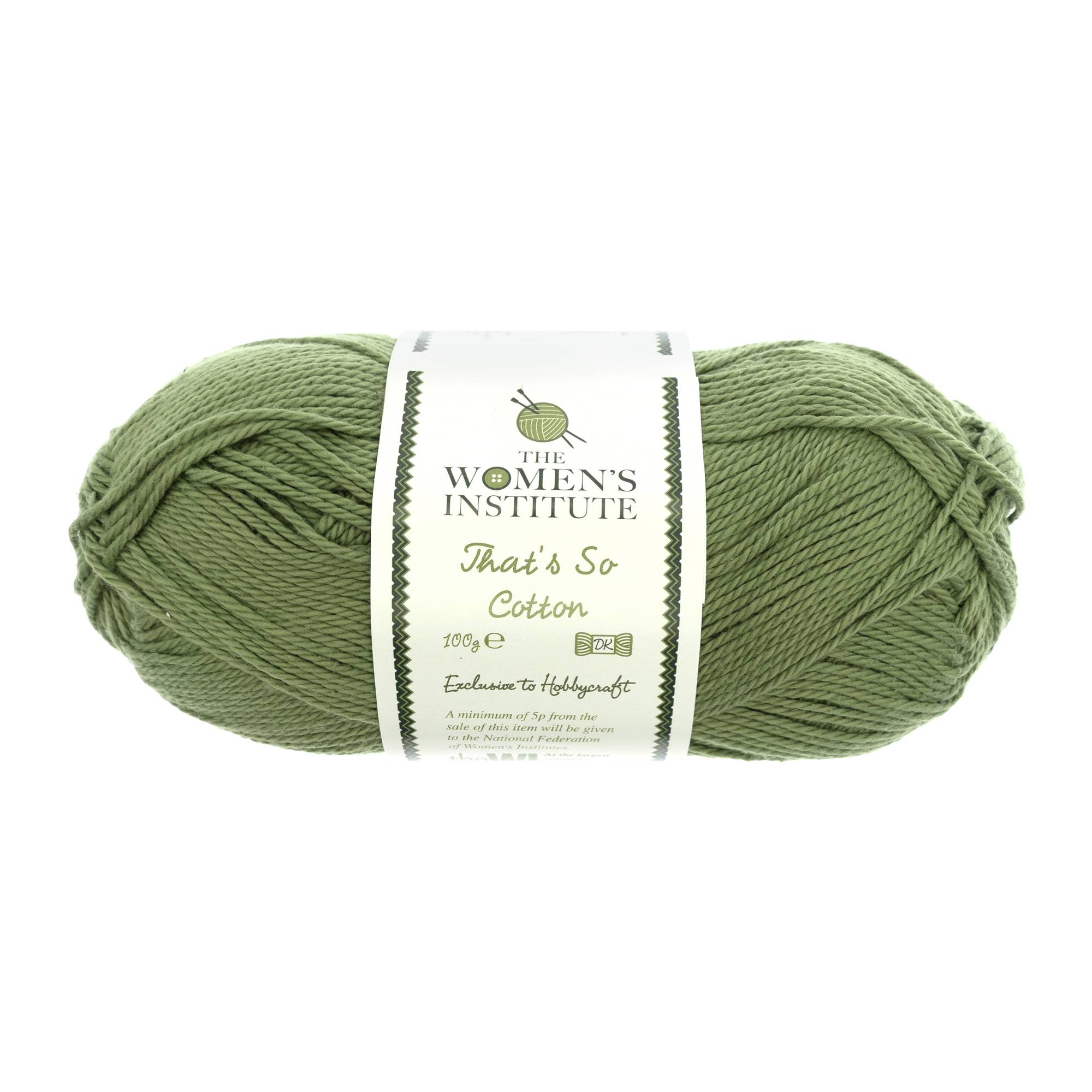 Women’s Institute Spring Green That’s So Cotton DK Yarn 100g | Hobbycraft