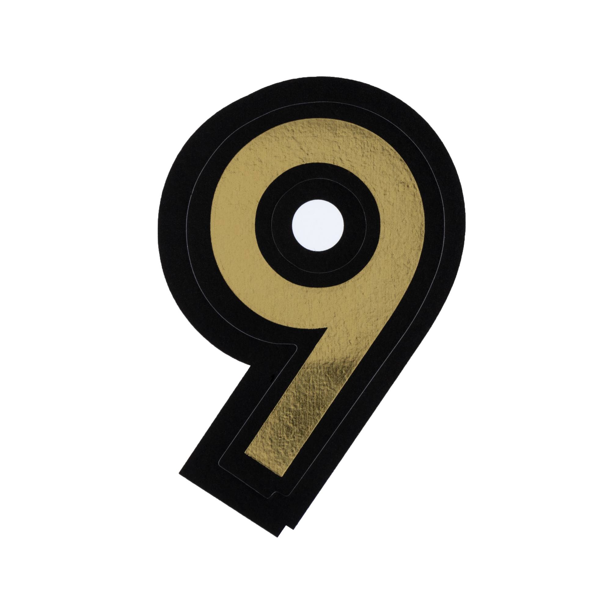 Black and Gold Vinyl Number 9 Sticker 5cm | Hobbycraft