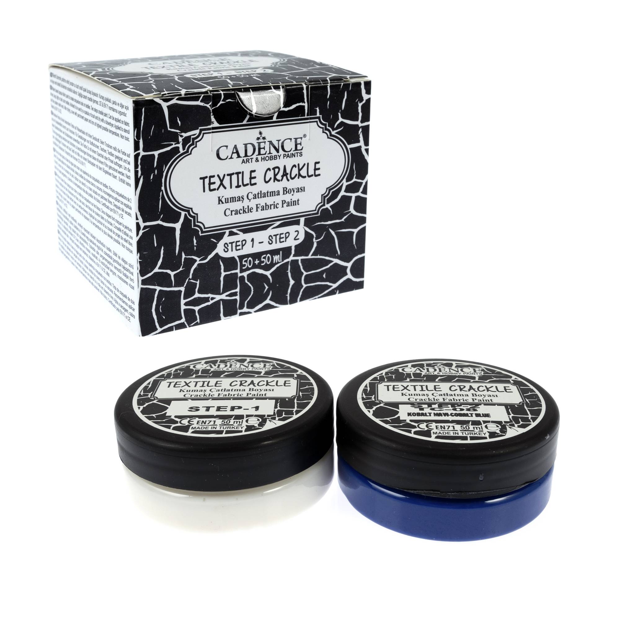 Cadence Cobalt Blue Textile Crackle Set | Hobbycraft