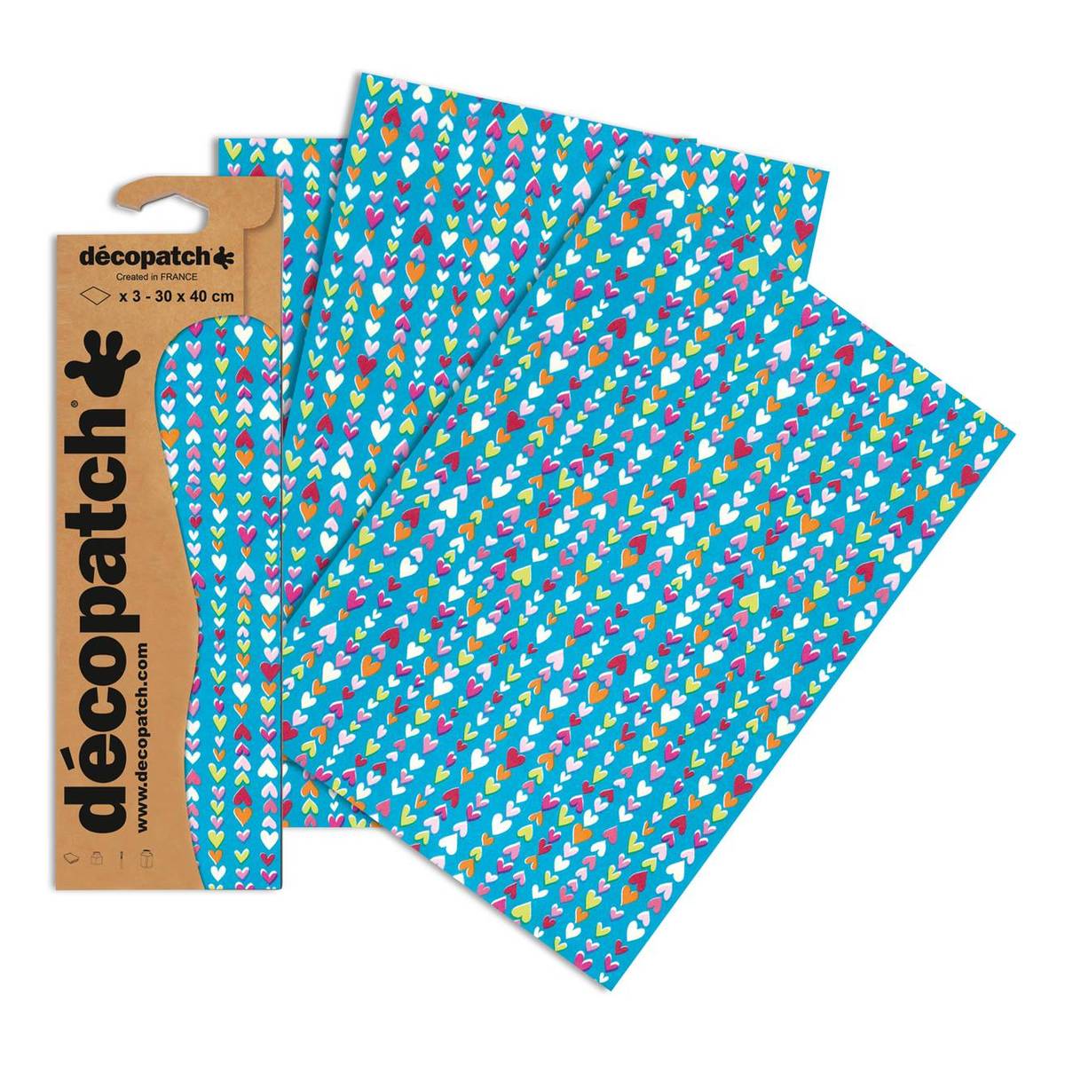 Decopatch Folk Heart Chains Paper 3 Sheets | Hobbycraft